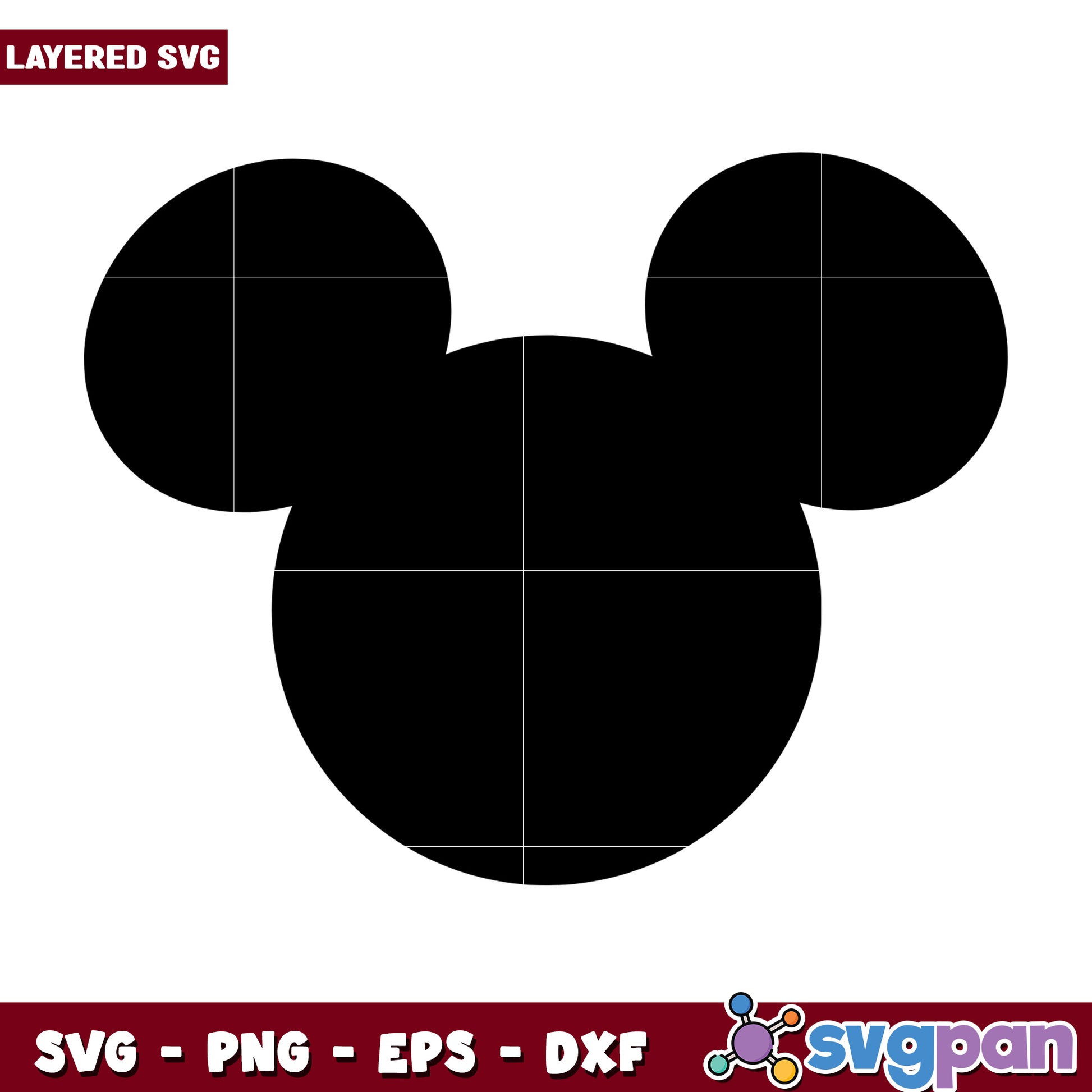Mickey Mouse Head SVG Cut File – svgpan
