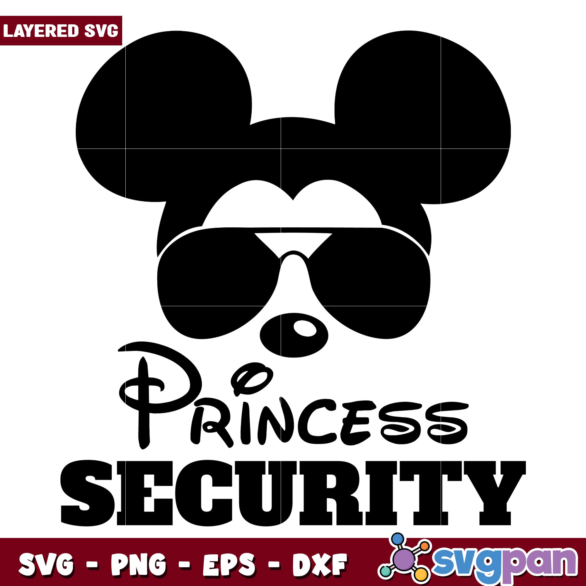 Mickey Mouse Princess Security SVG – svgpan