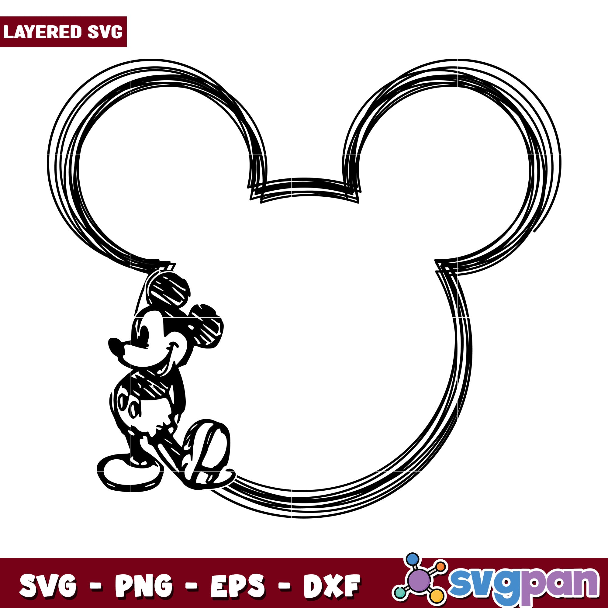 Mickey Mouse SVG Frame Design – svgpan