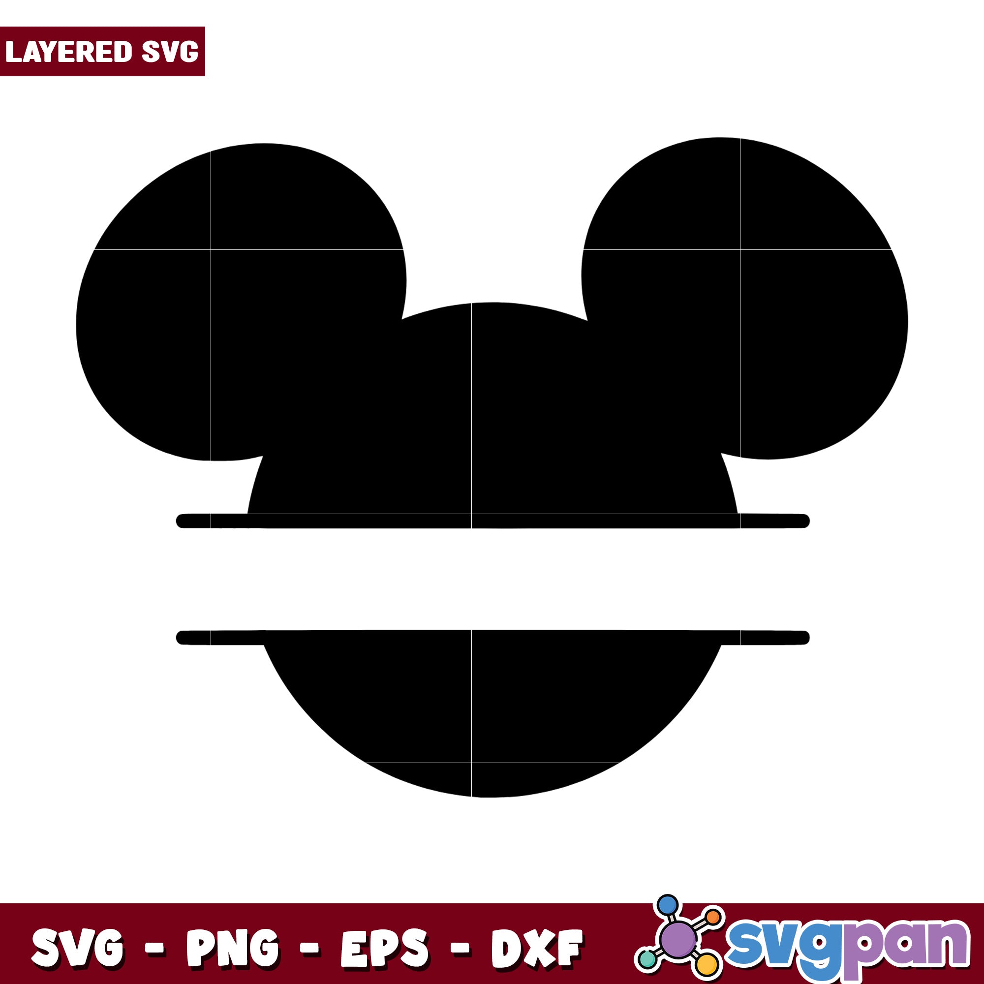 Mickey Mouse SVG Split Monogram – svgpan