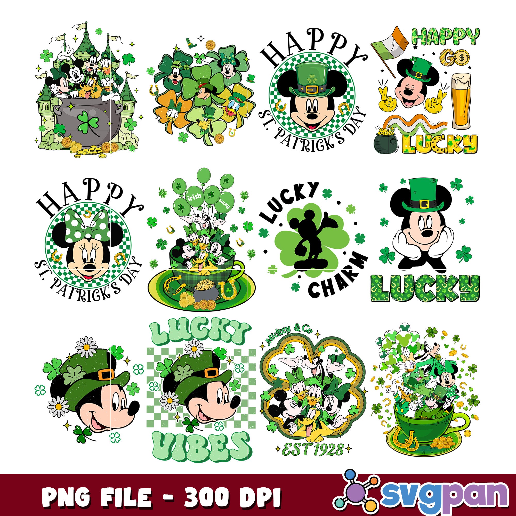 Mickey Mouse St Patricks Day PNG Bundle – svgpan