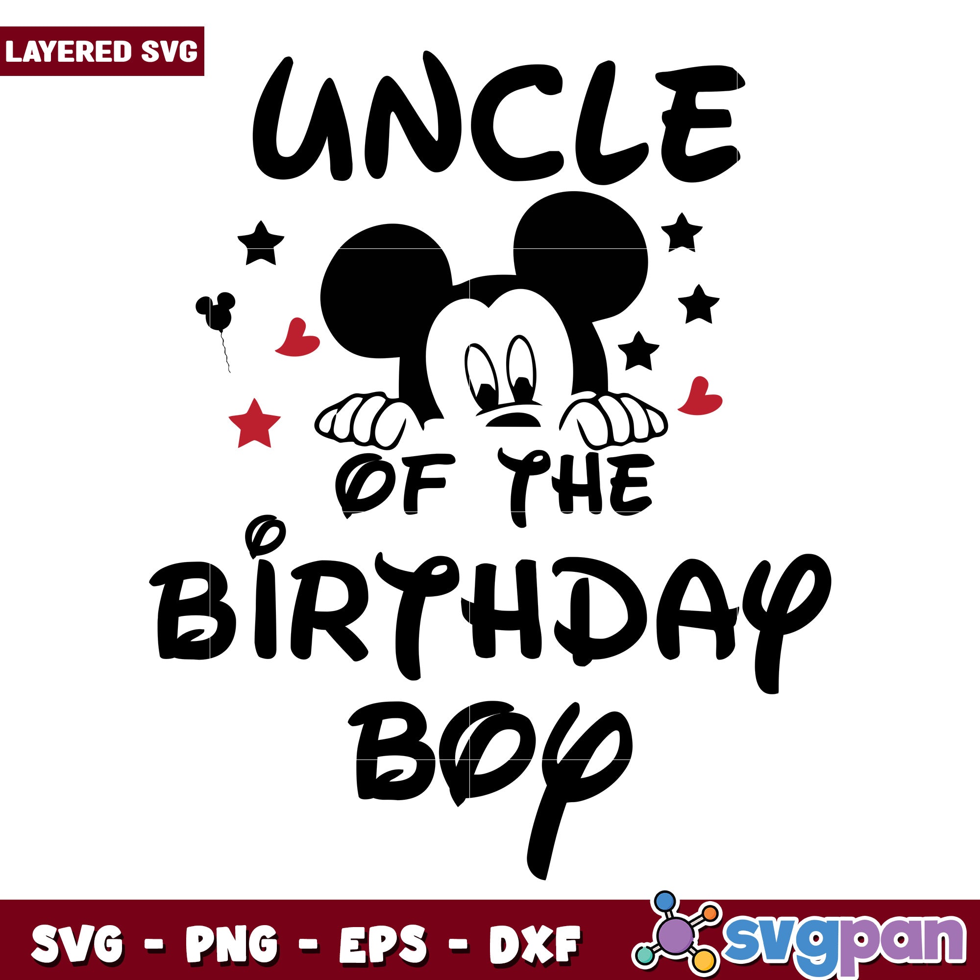 Mickey Mouse Uncle Birthday SVG – svgpan