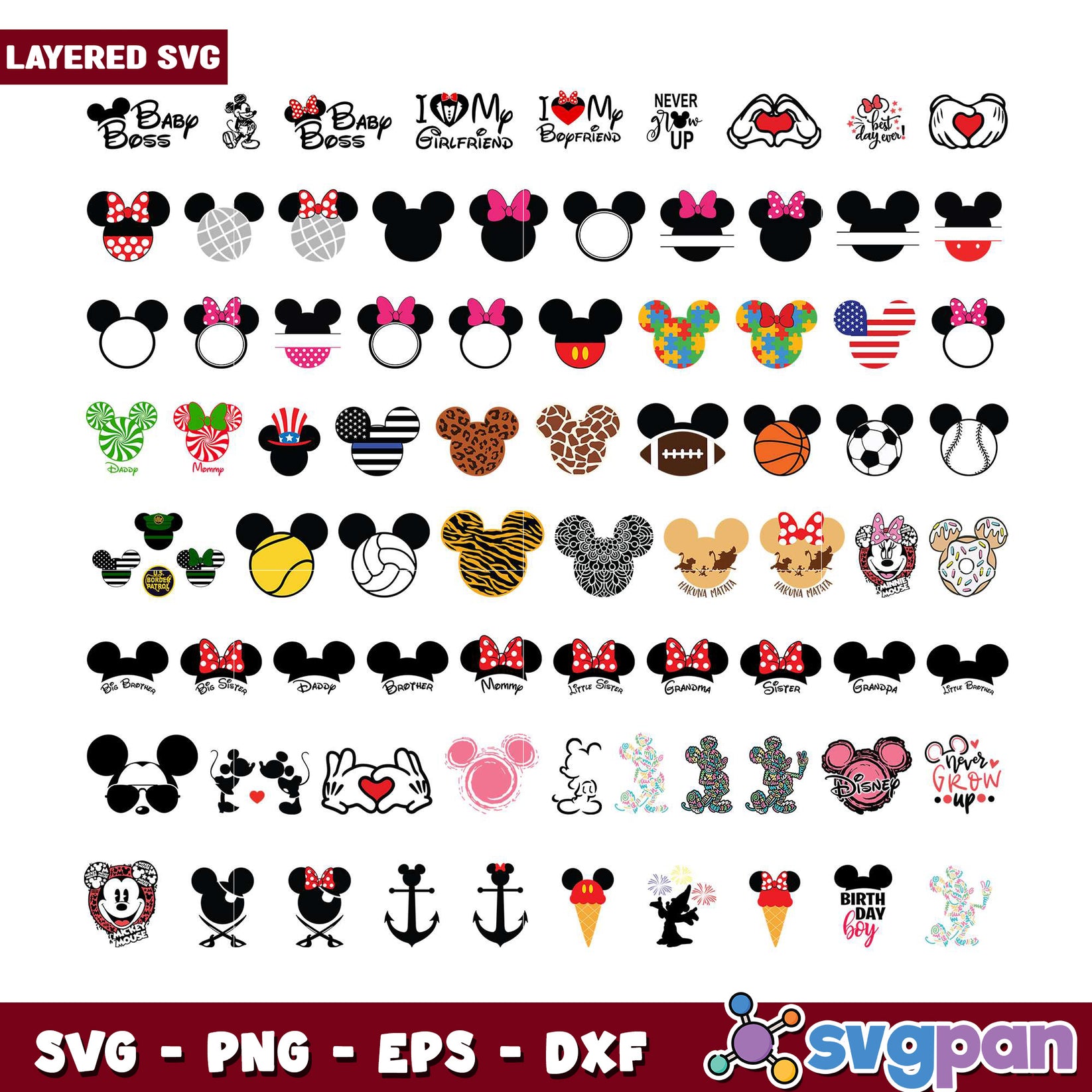 Mickey Mouse Vinyl SVG Bundle for Creative Projects – svgpan