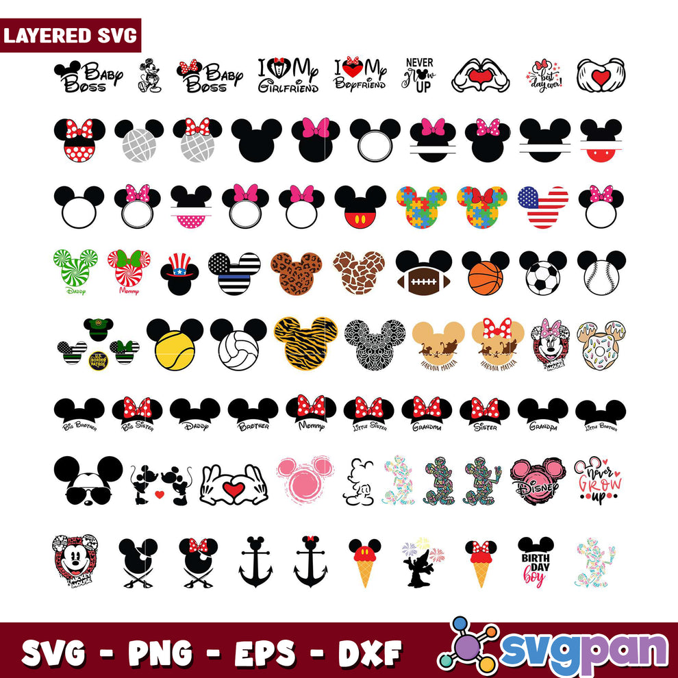 Mickey Mouse Vinyl SVG Bundle for Creative Projects – svgpan