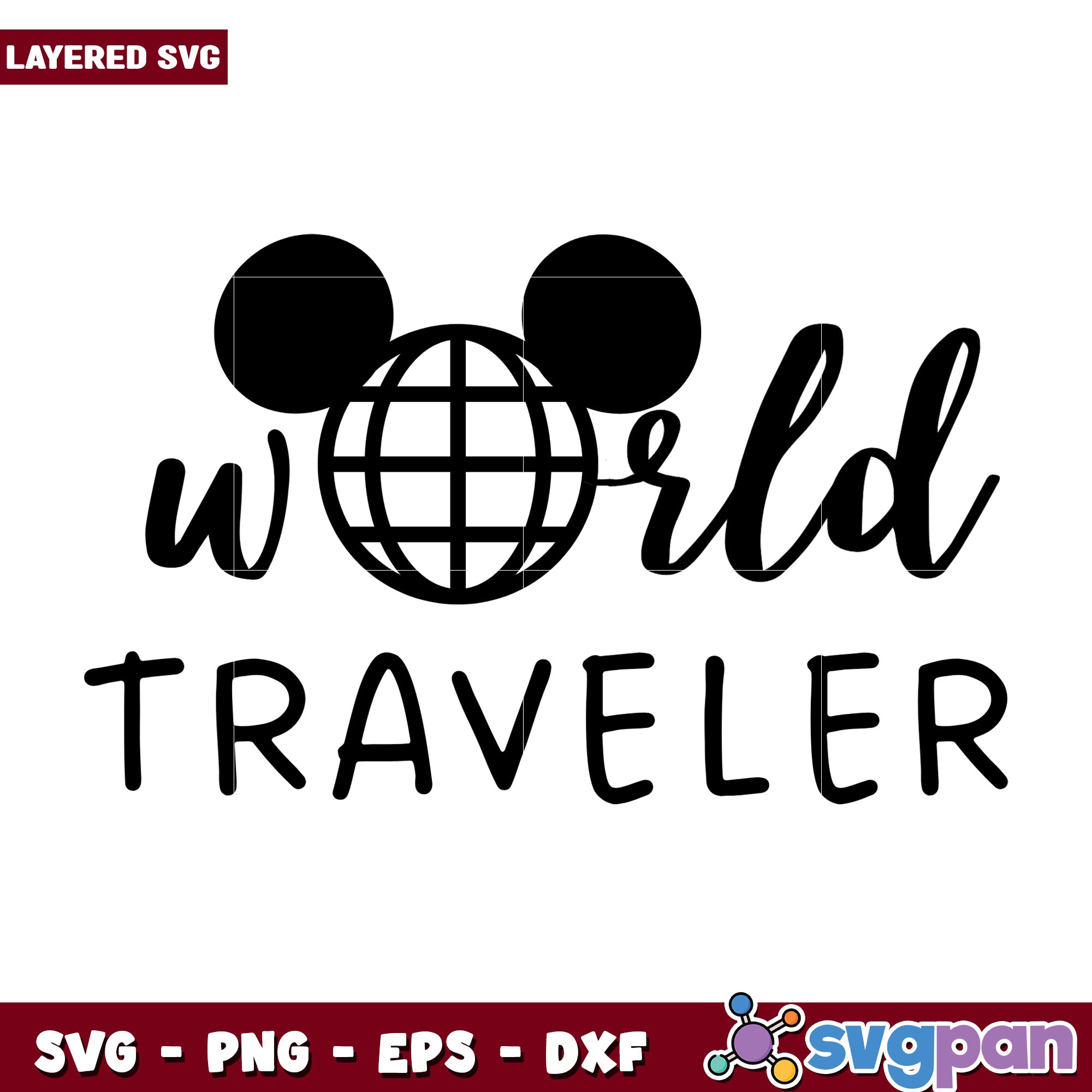 Mickey Mouse World Traveler SVG – svgpan