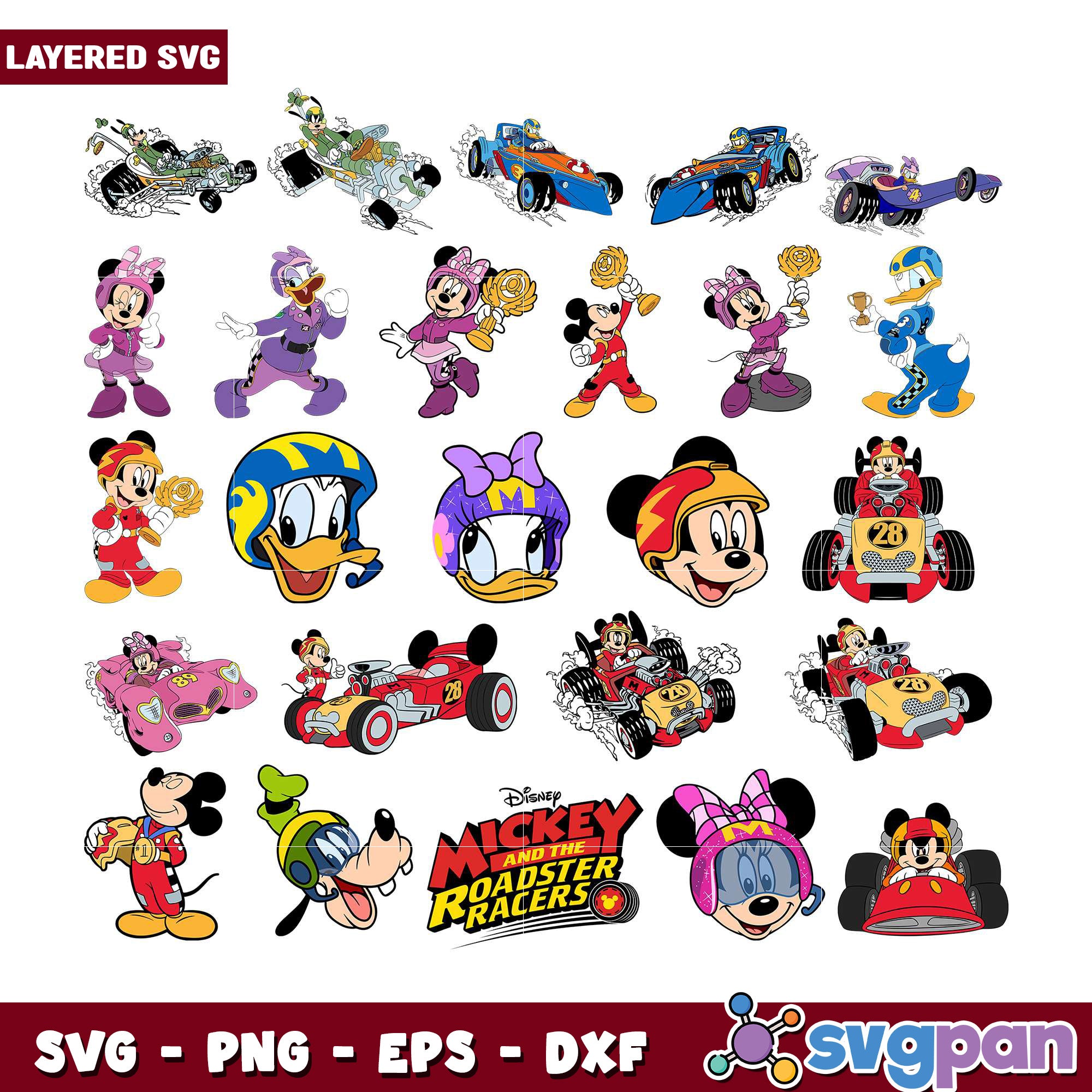 Mickey Roadster Racers SVG Bundle – svgpan