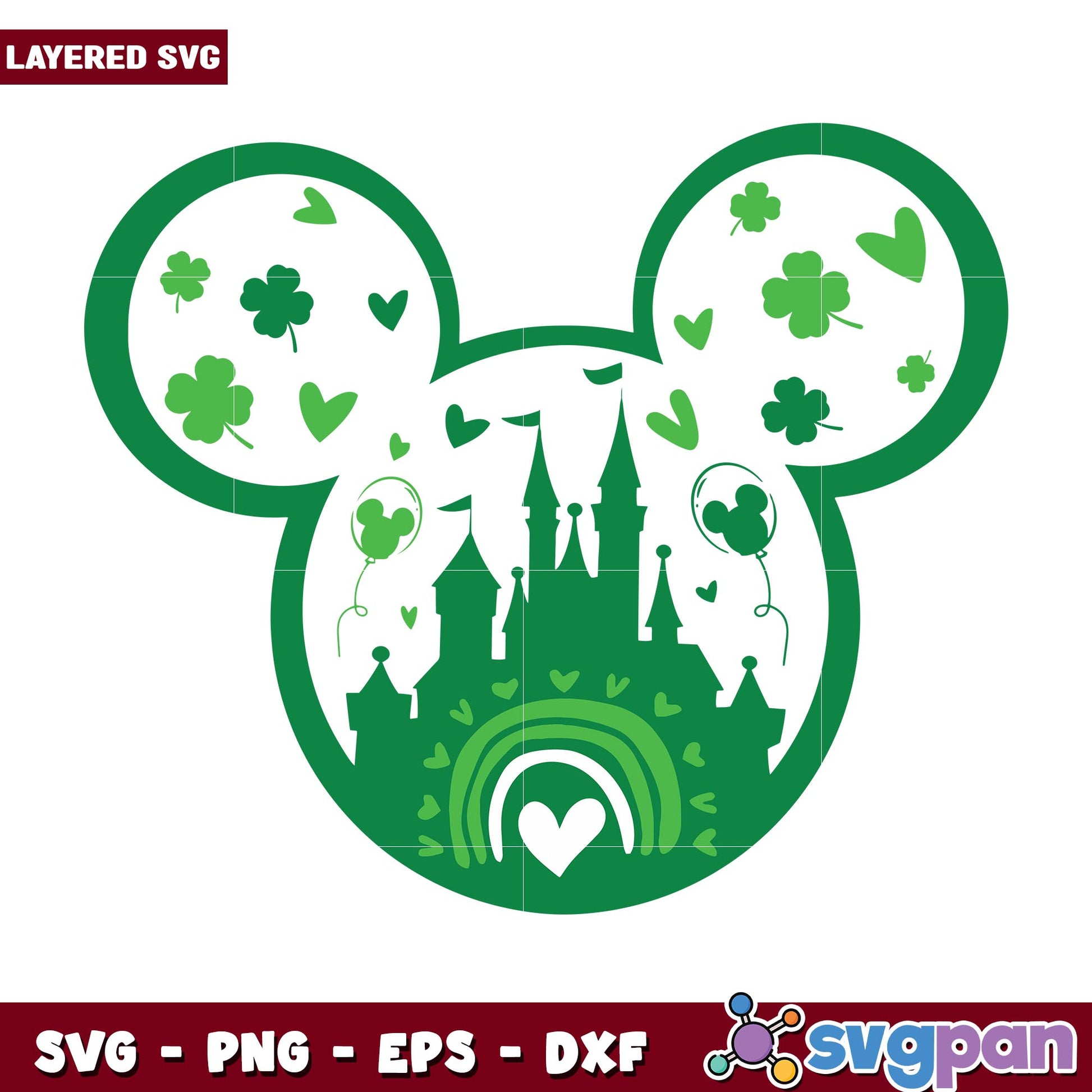 Mickey St Patricks Day Disney Castle svg, Disney characters svg, Digit ...