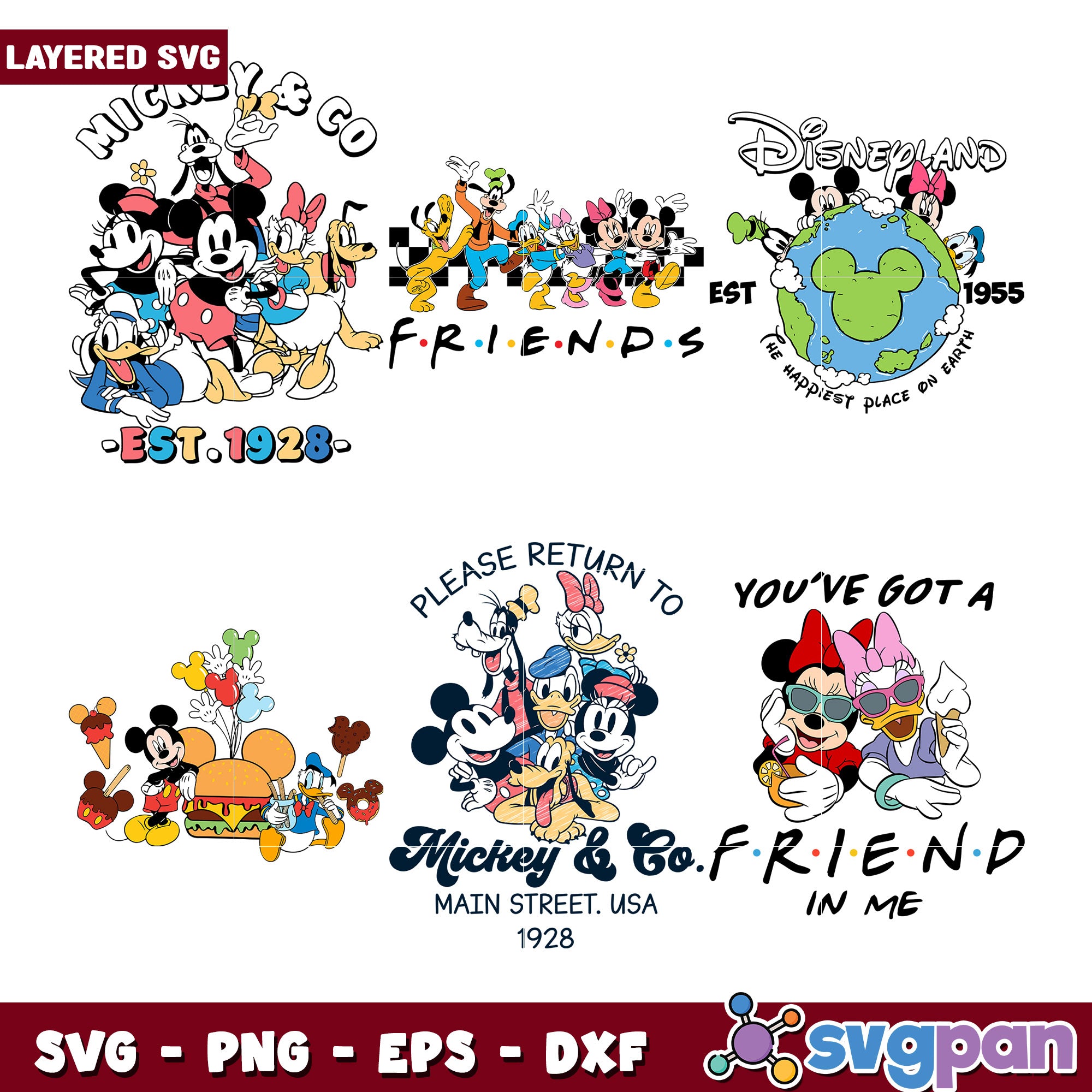 Mickey and Friends SVG Bundle for Creative Projects – svgpan