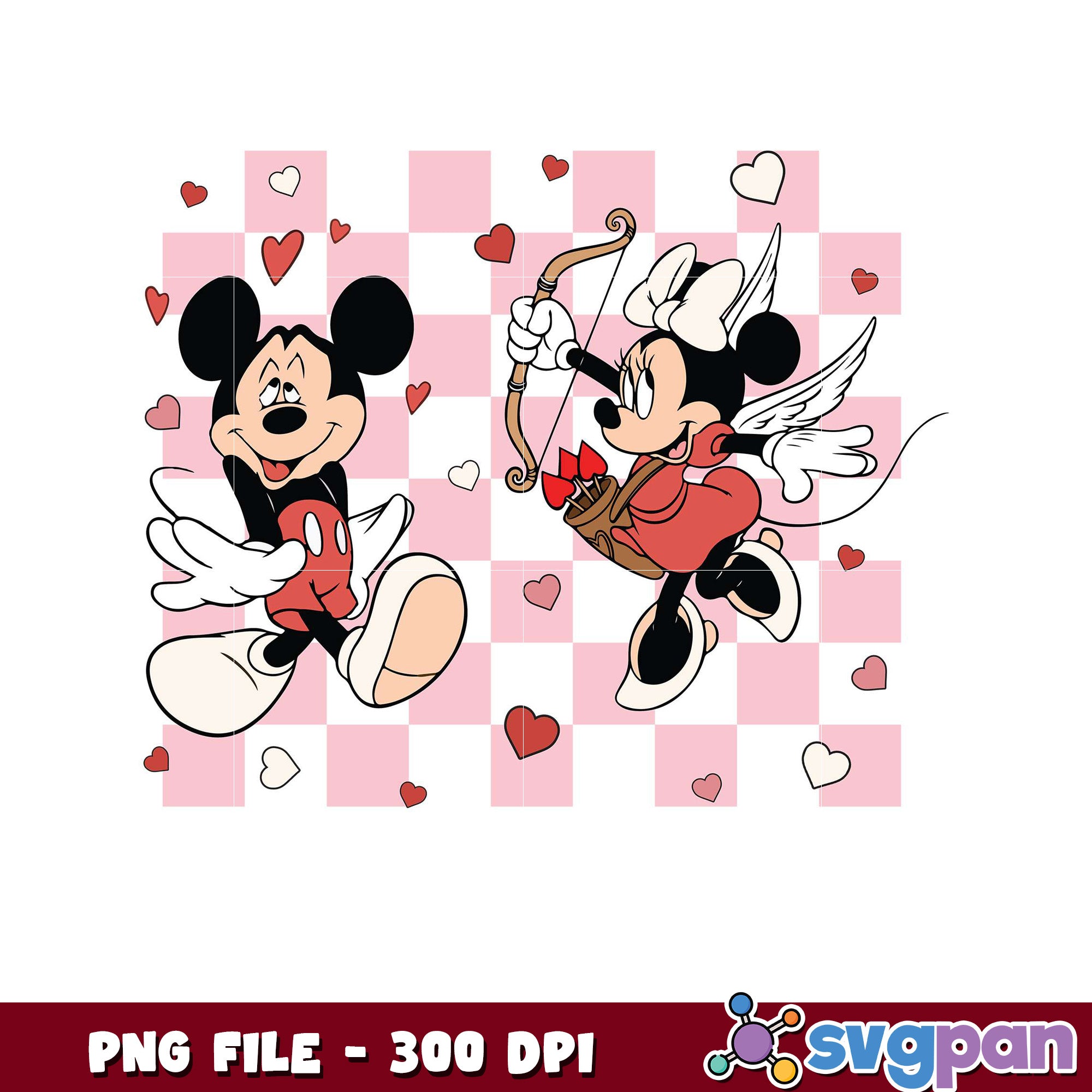 Mickey and Minnie Love Theme PNG, perfect for crafting projects – svgpan
