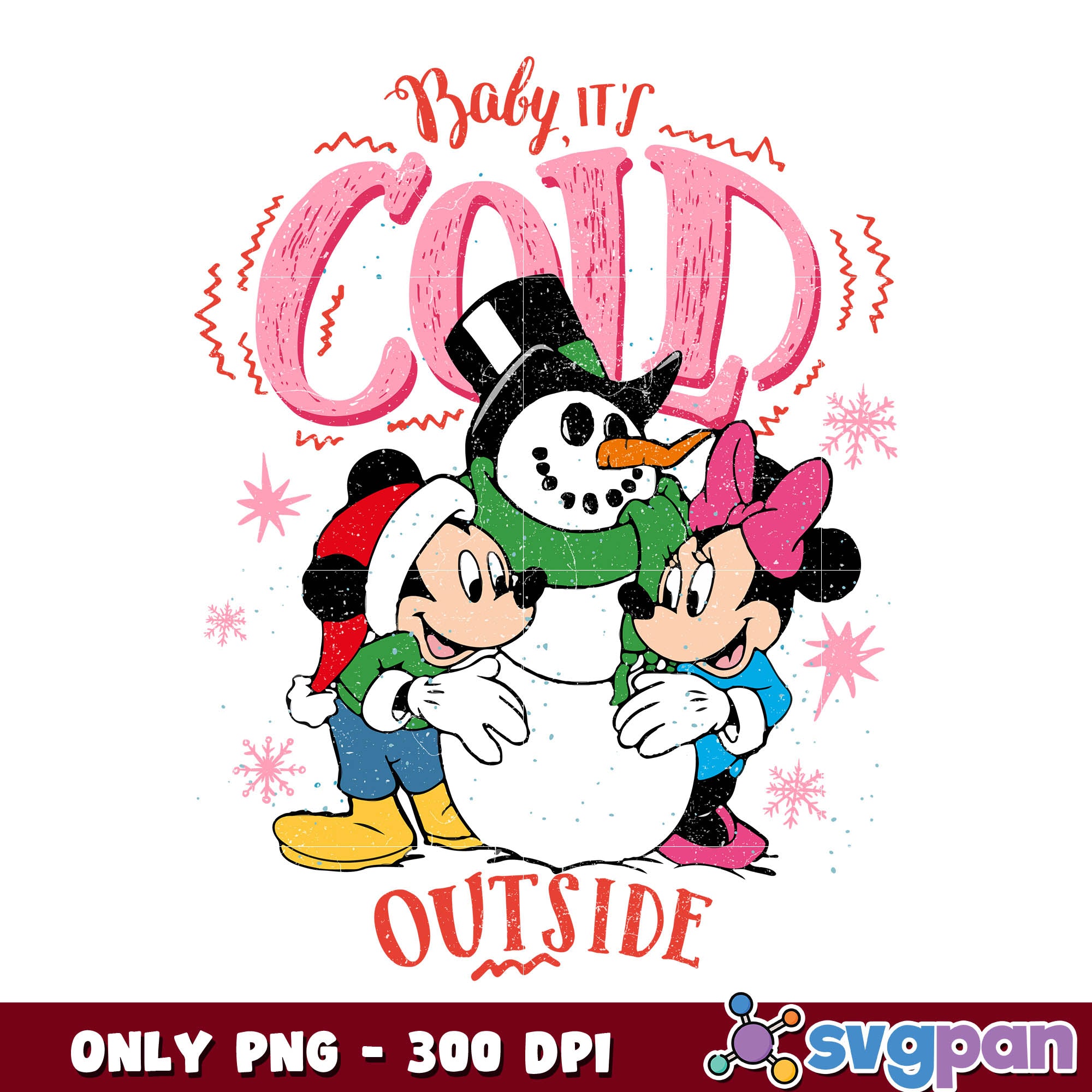 Mickey baby its cold outside png, mickey mouse christmas png – svgpan