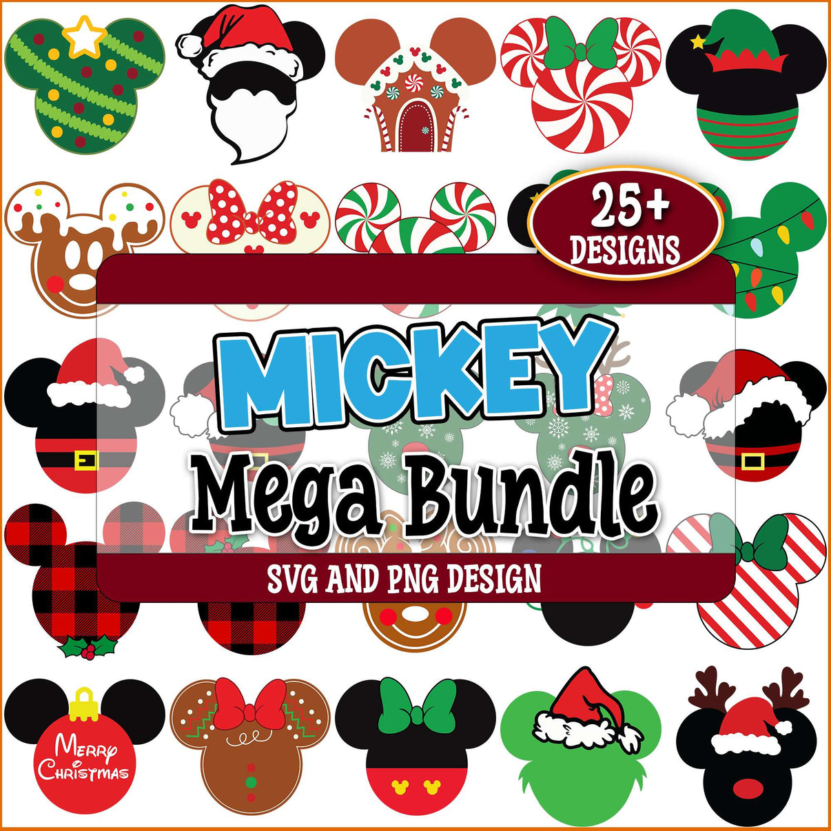 Mickey christmas design svg bundle, disney plus svg, christmas tree sv ...