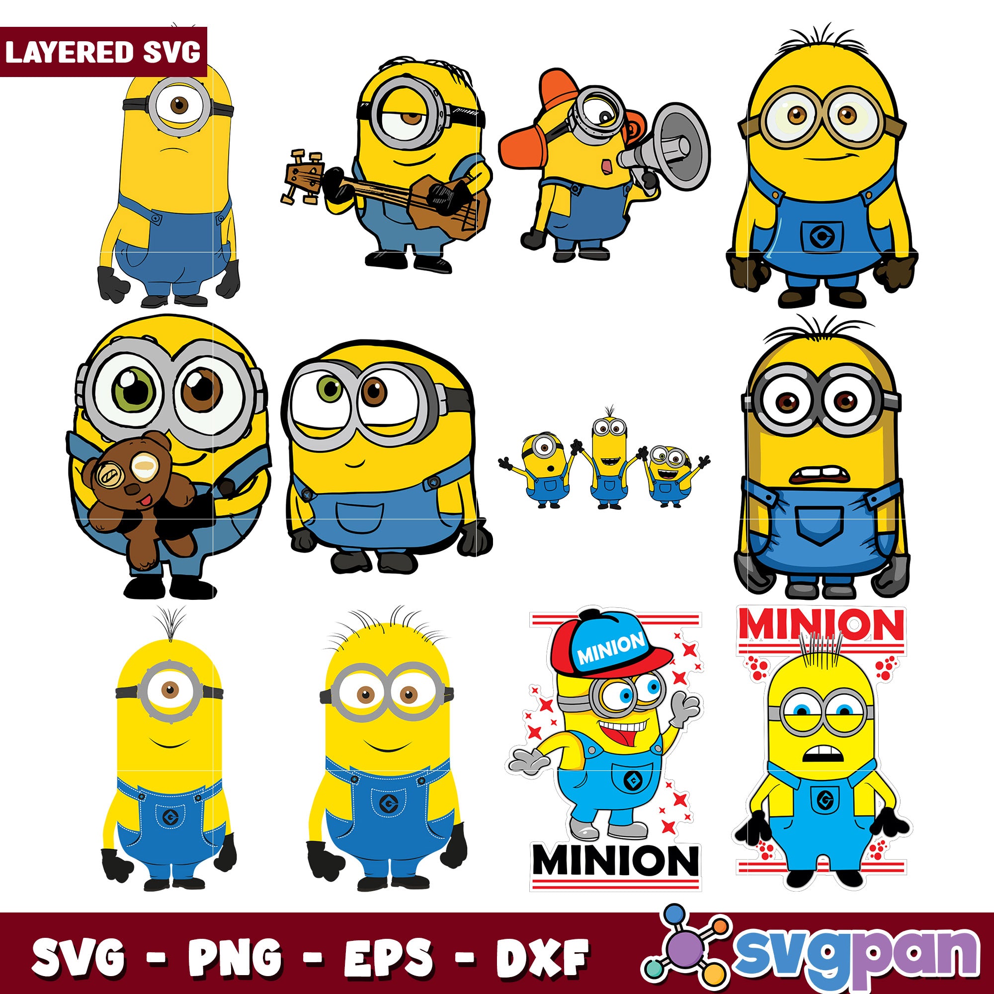 Minions SVG Bundle Layered Designs for Crafts – svgpan