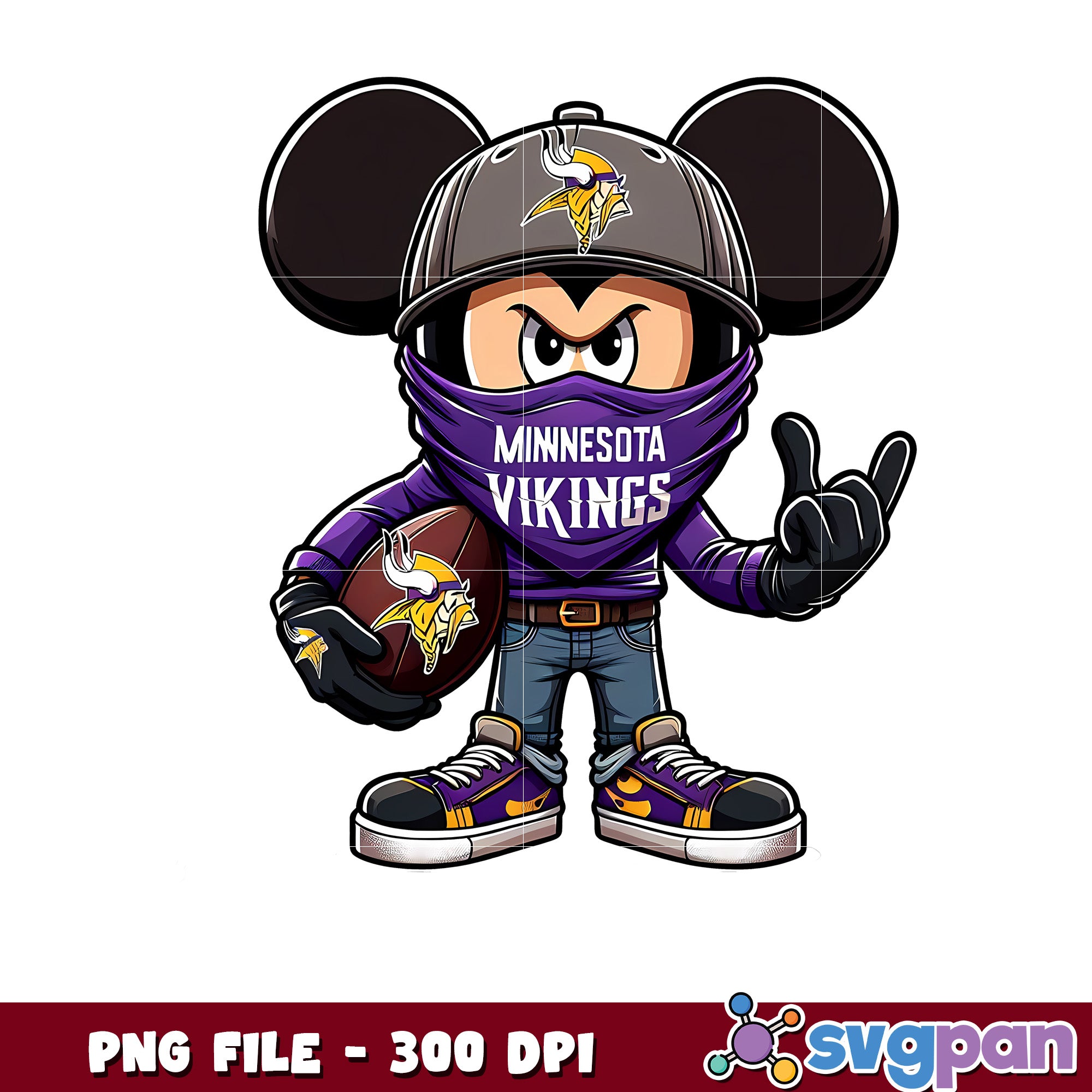 Minnesota vikings mickey mouse png, mickey mouse nfl png, nfl games pn ...
