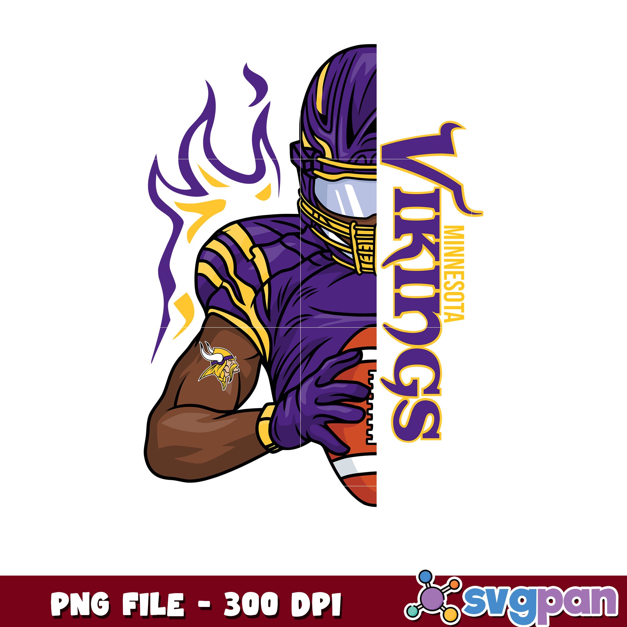 Minnesota vikings nfl player design png, american football png, nfl nf ...