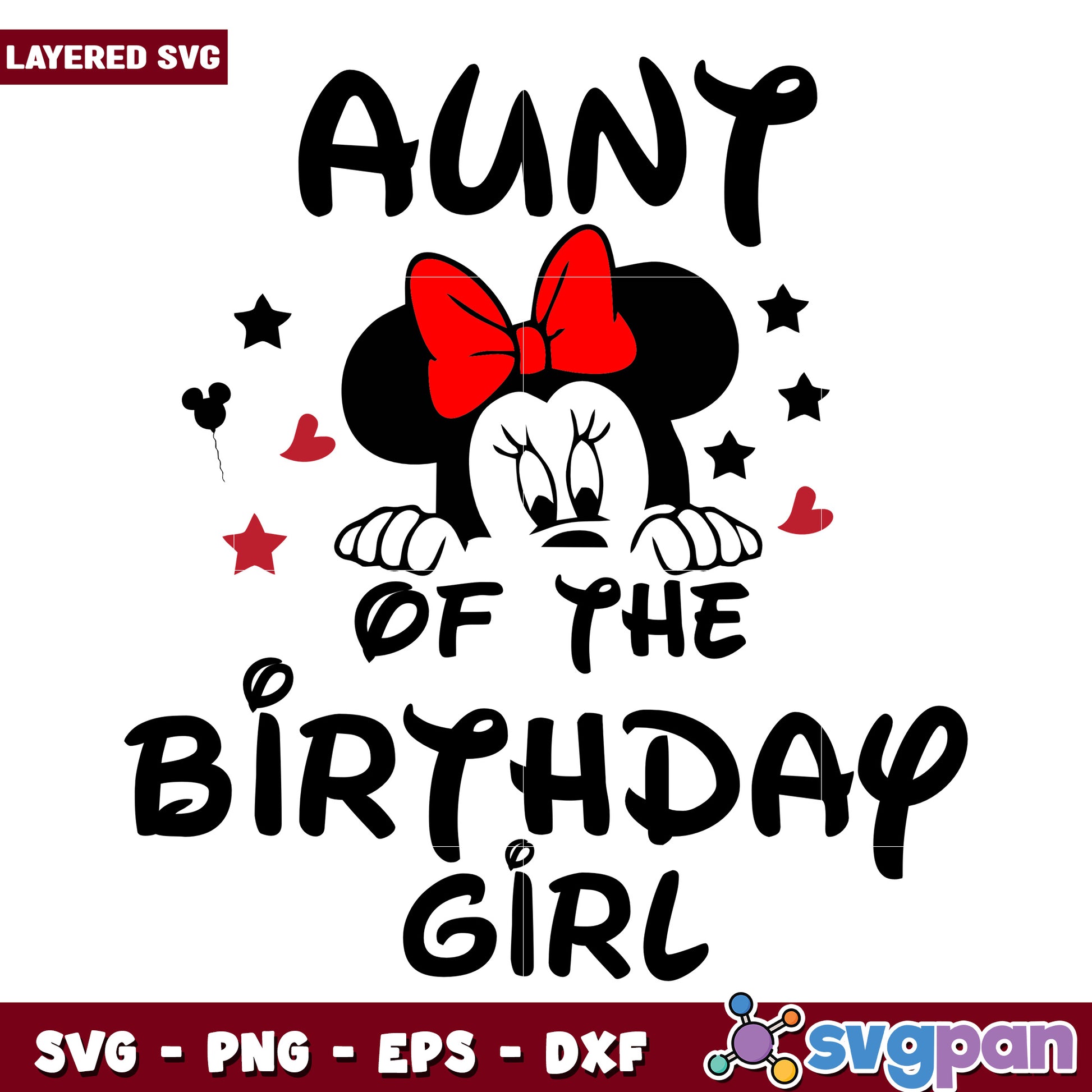 Minnie Mouse Aunt Birthday Girl SVG – svgpan