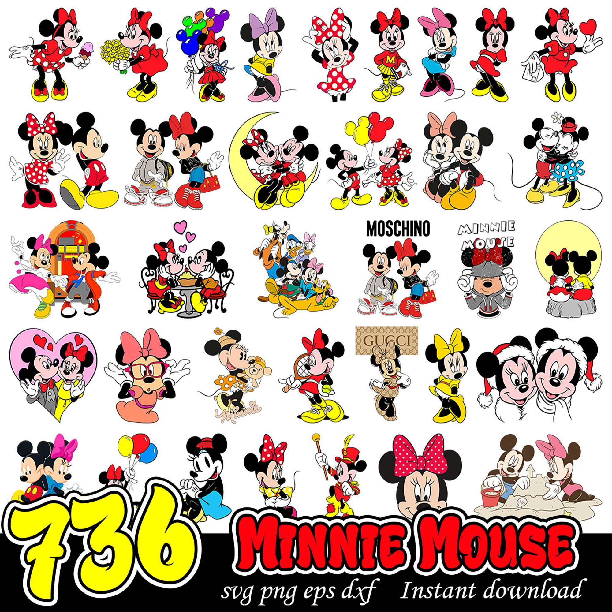 Minnie Mouse SVG Bundle 736 Designs – svgpan
