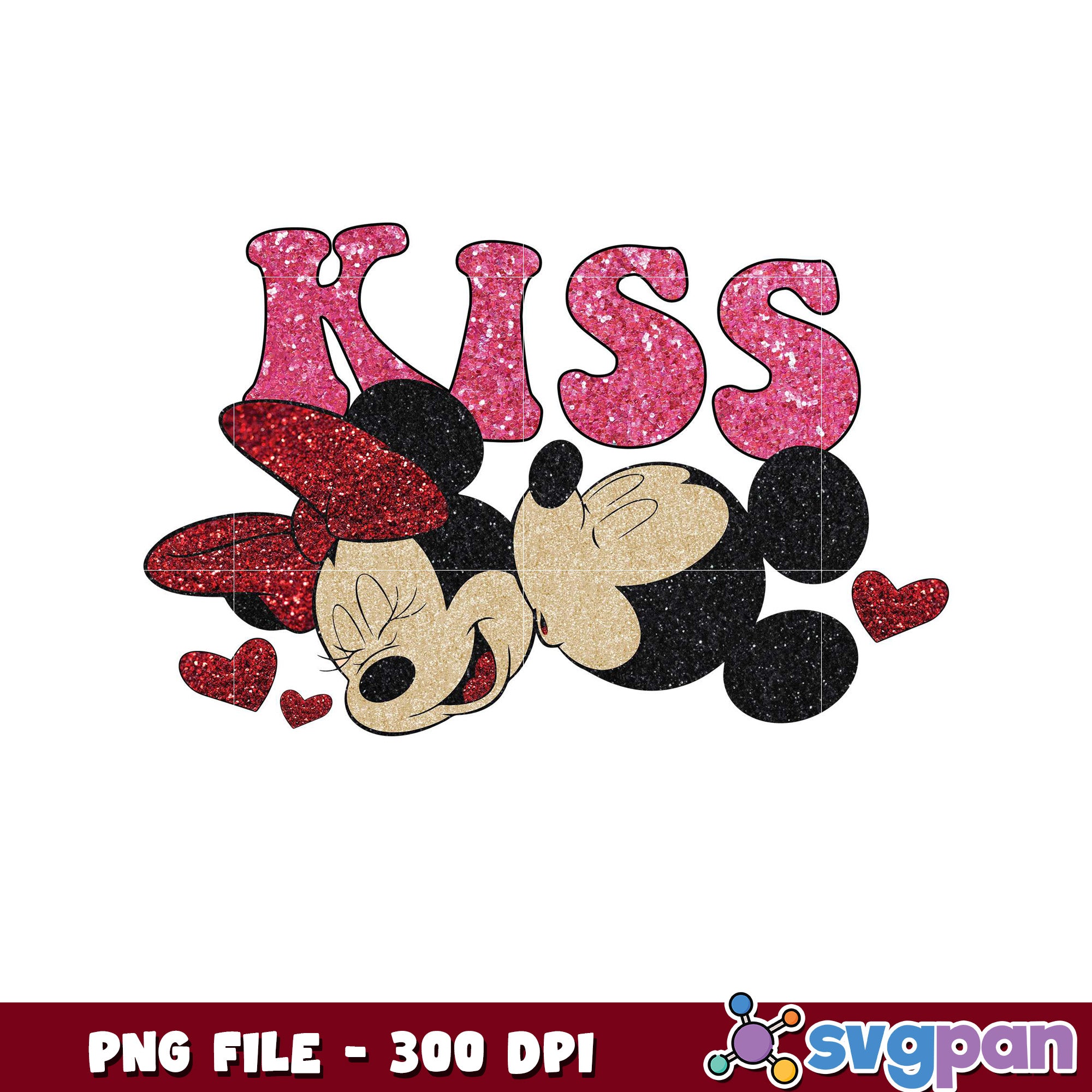 Minnie Mouse kiss graphic design PNG file, perfect for crafts – svgpan