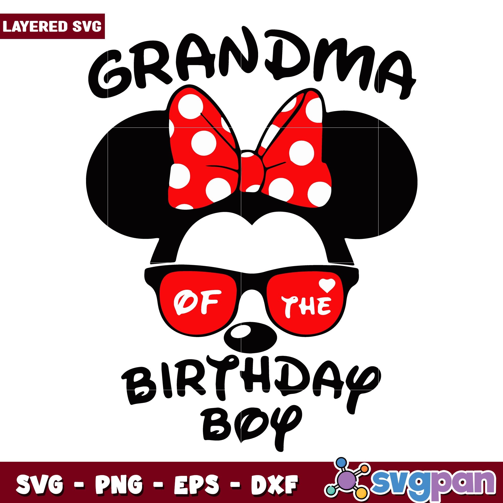 Minnie grandma of the birthday boy svg, Disney characters svg, Digital ...