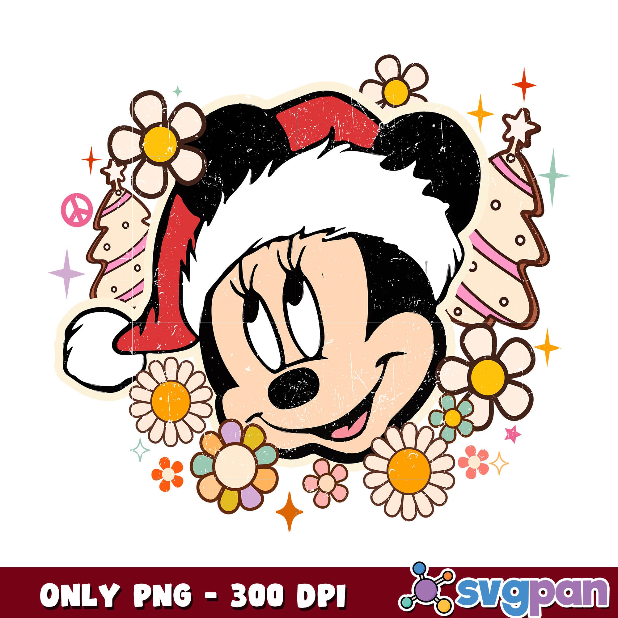 Minnie merry mouse chrismas png, minnie head mouse christmas png – svgpan