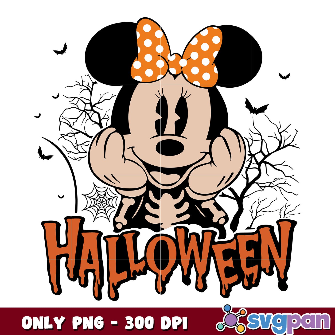 Minnie mouse skeleton halloween png, minnie mouse png – svgpan