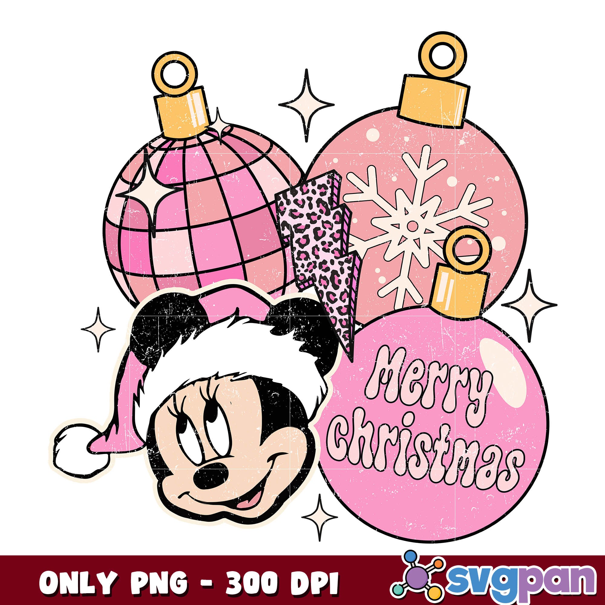 Minnie pink merry chrismas png, minnie mouse christmas png – svgpan