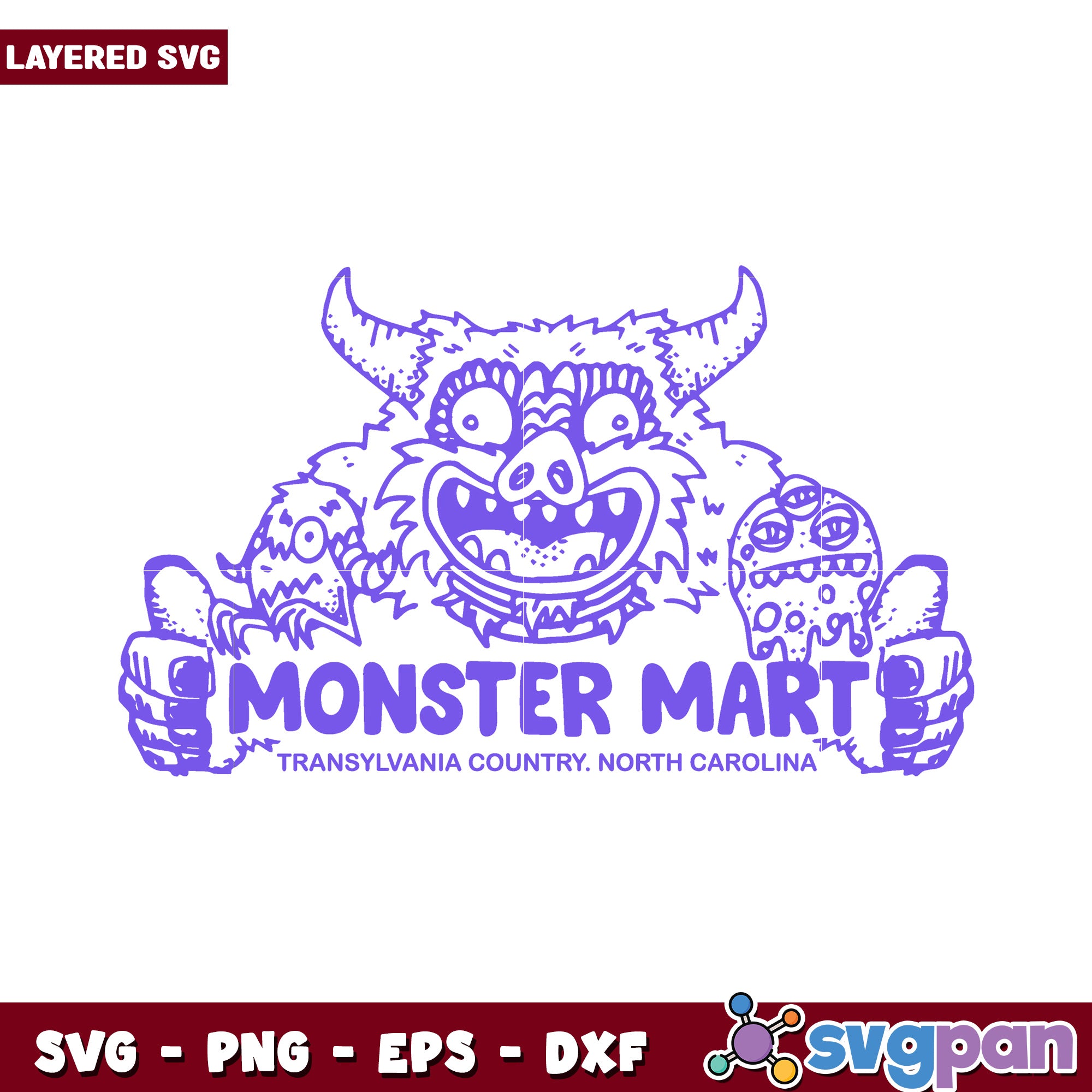 Monster Mart SVG design, features playful monster artwork elements – svgpan