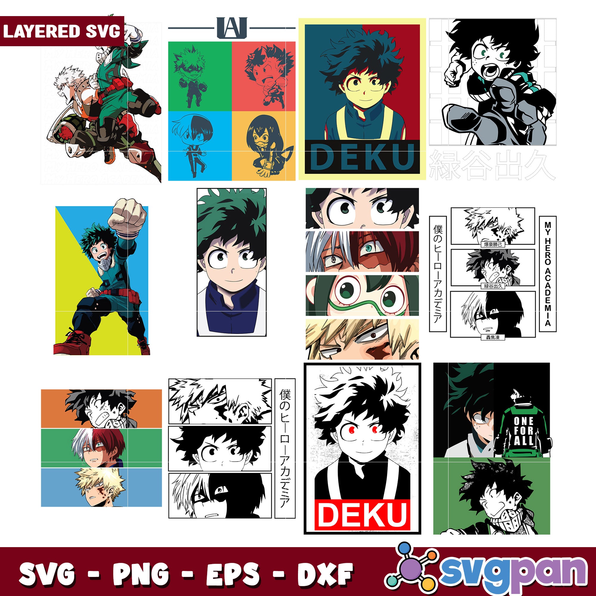 My Hero Academia SVG Bundle Deku & Friends – svgpan