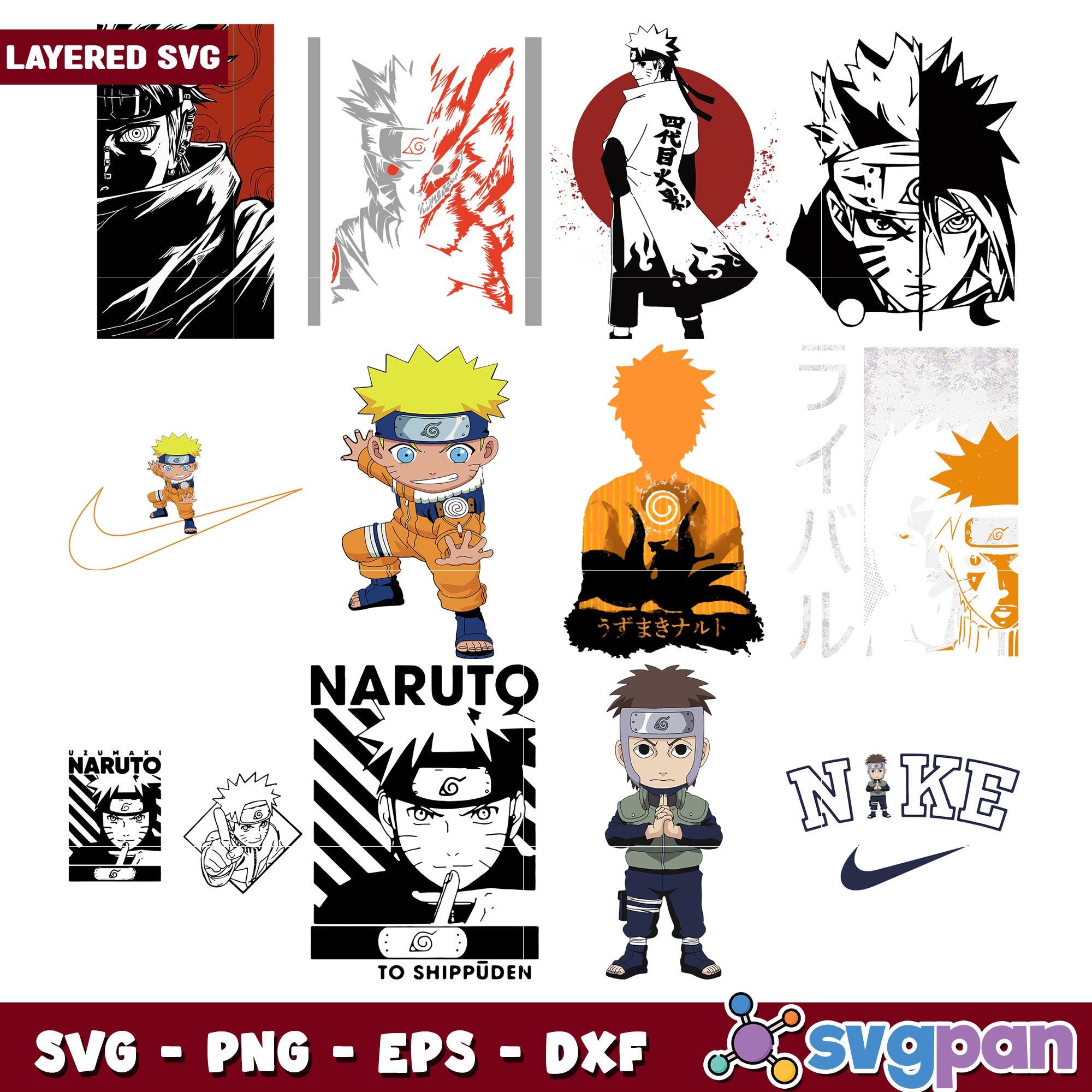 Naruto SVG Bundle Layered Designs & PNG – svgpan