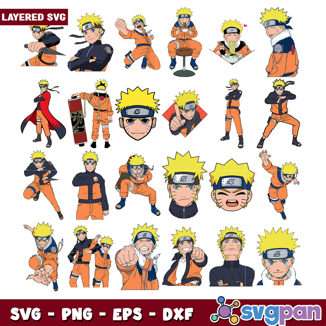 Naruto SVG Bundle Layered PNG, EPS, DXF – svgpan