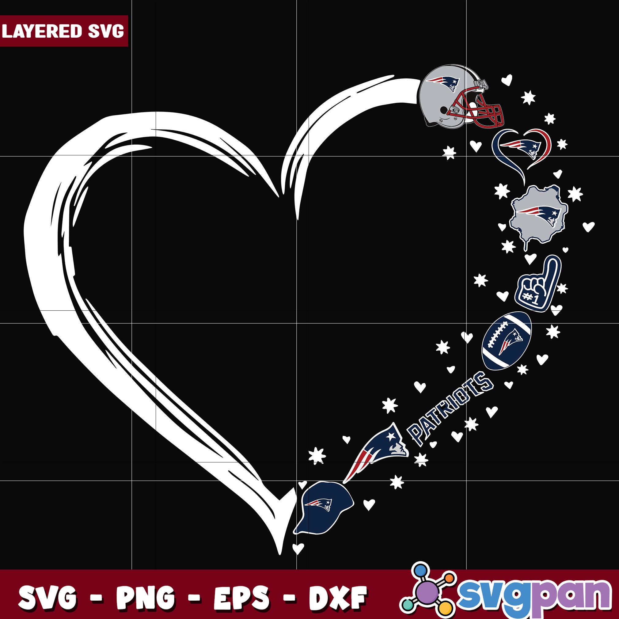 New England Patriots heart logo svg, nfl network svg, nfl patriots svg ...