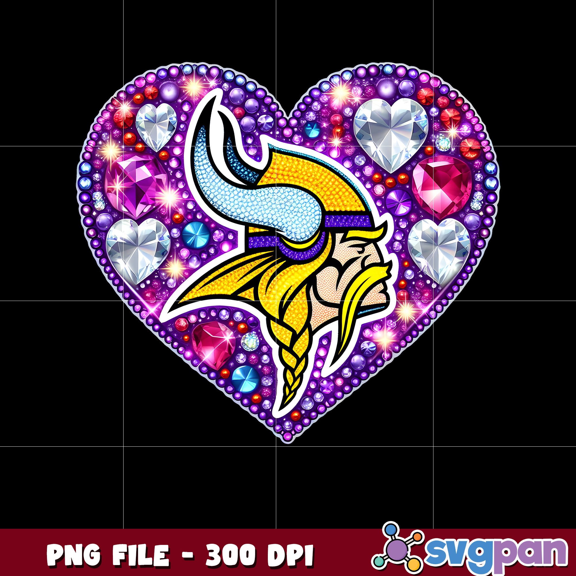 Nfl diamond heart minnesota vikings png, super bowl 2025 png, national ...