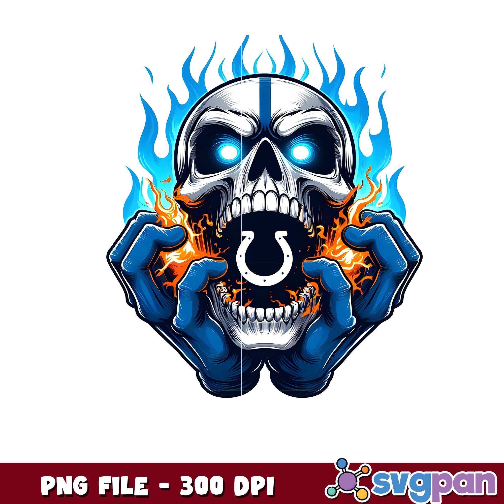 Nfl indianapolis colts burning skull png, super bowl 2025 png, america ...