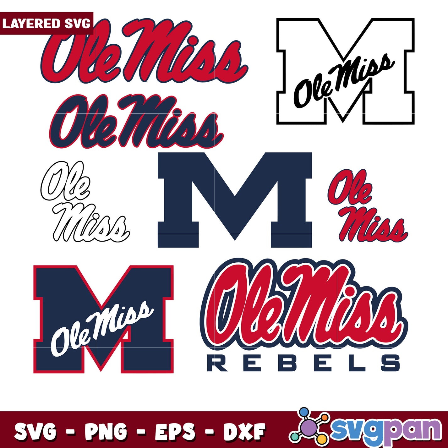 Ole Miss SVG Bundle Layered Designs – svgpan