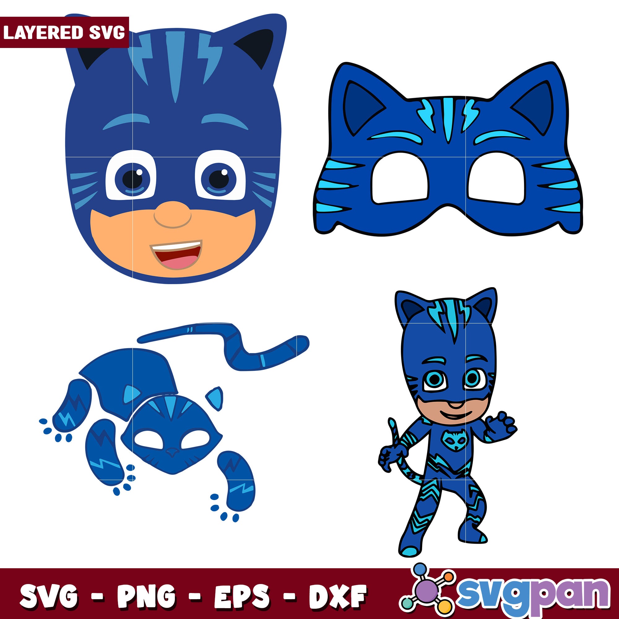 PJ Masks Catboy SVG Bundle – svgpan