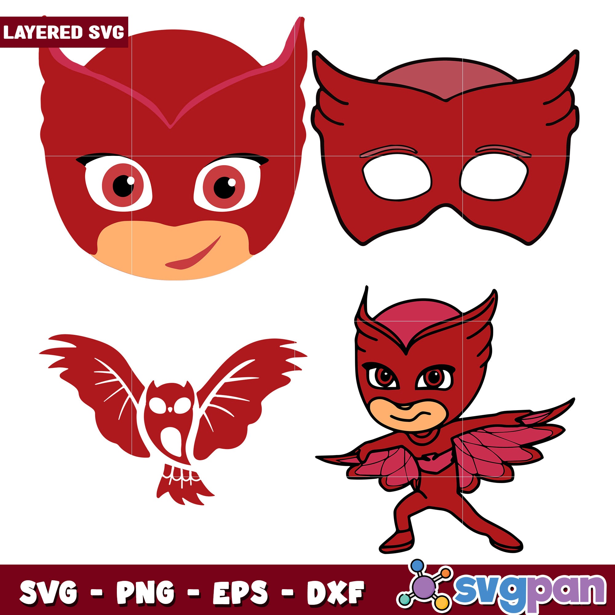 PJ Masks Owlette SVG Bundle – svgpan