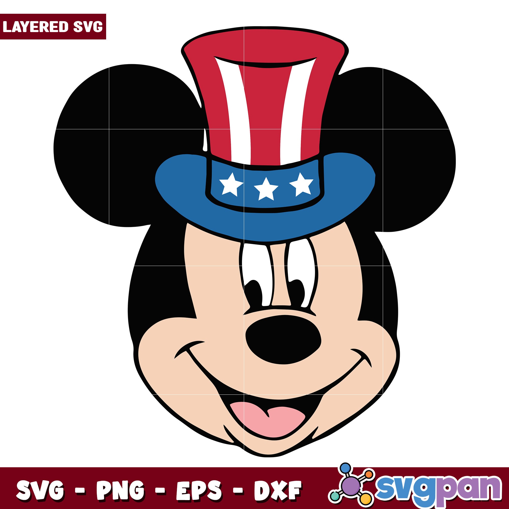 Patriotic Mickey Mouse SVG Cut File – svgpan