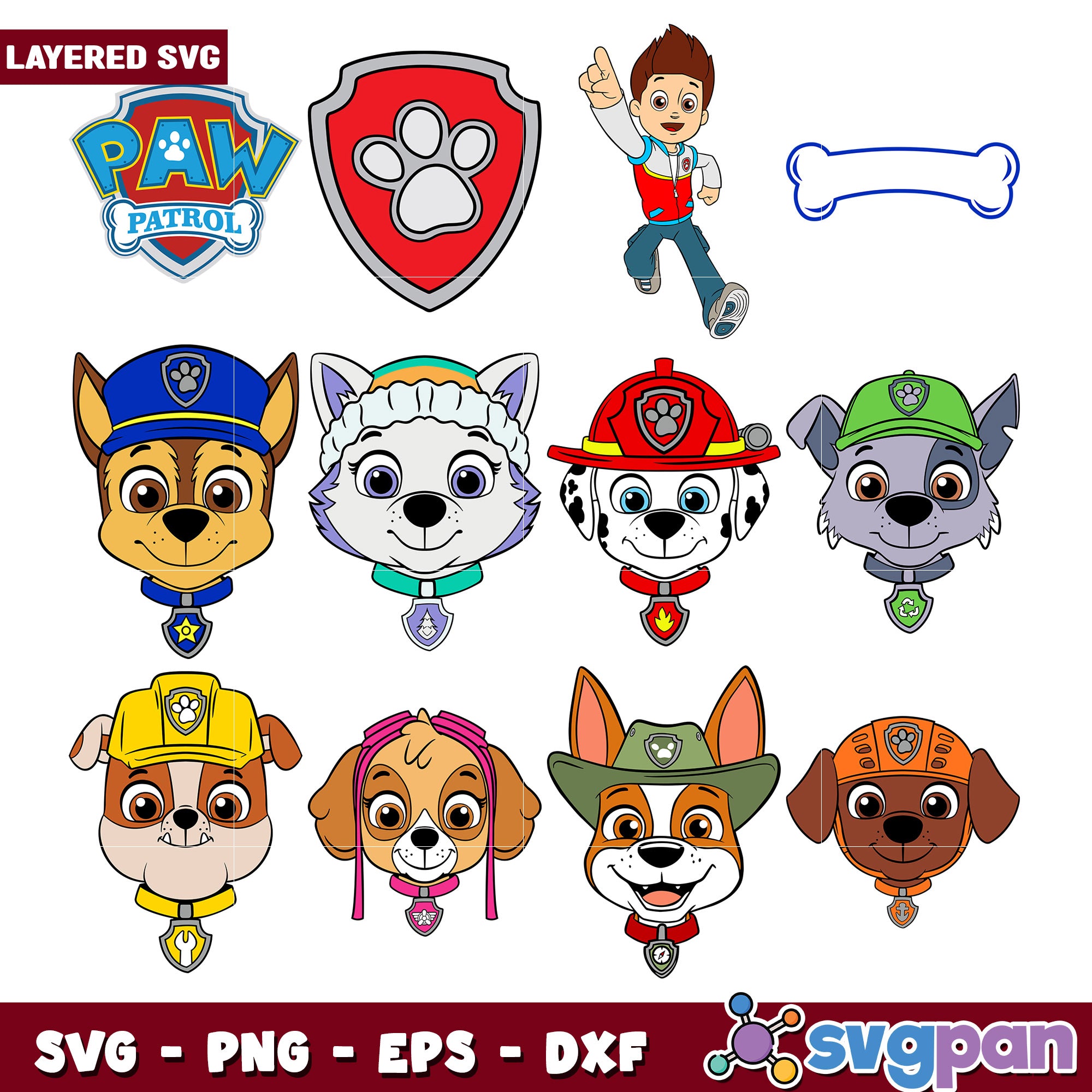 Paw Patrol SVG Bundle Ryder & Pups – svgpan