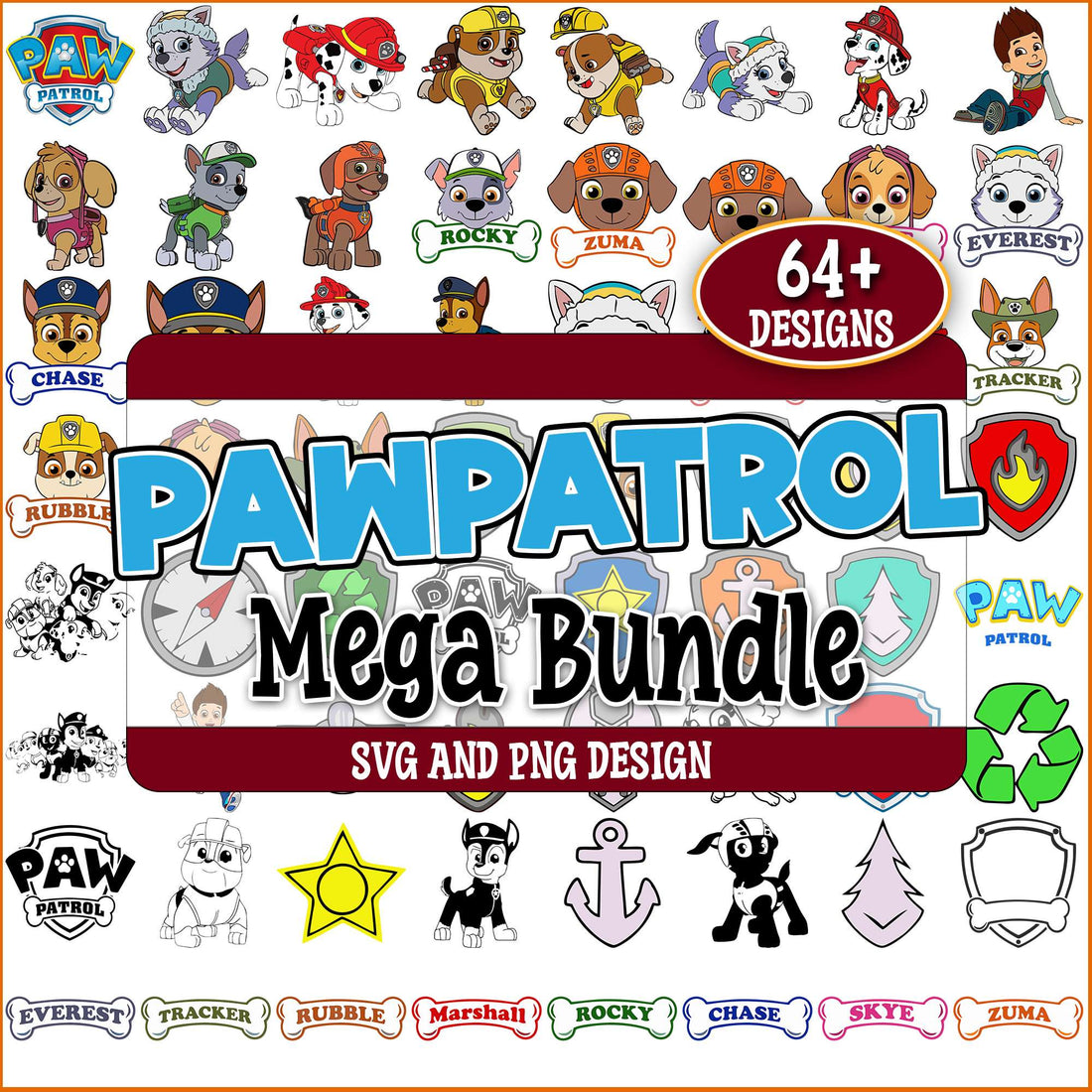 Paw patrol set svg bundle, paw patrol videos svg, chase paw patrol svg ...