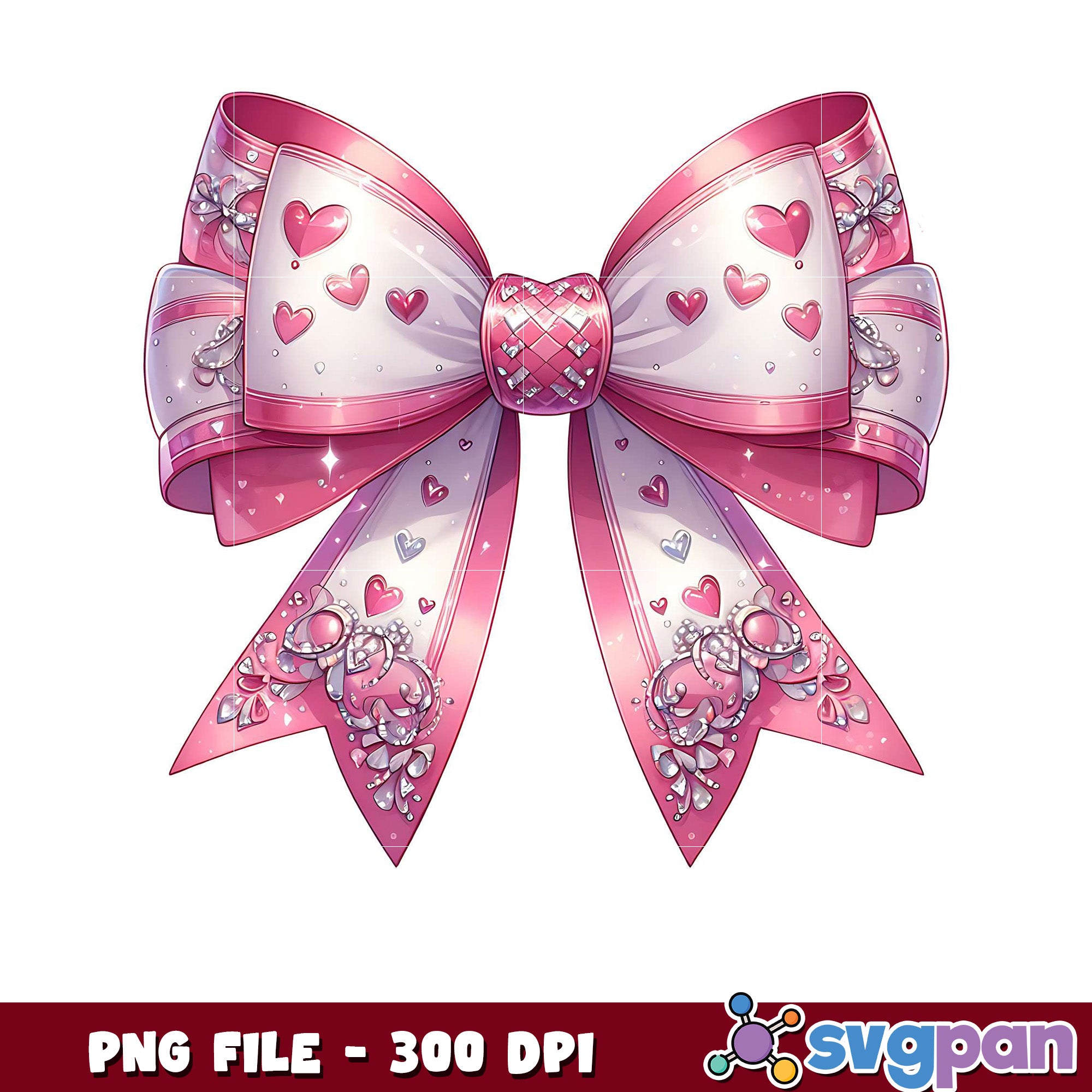 Pink Heart Bow PNG Design, perfect for crafts and gifts – svgpan