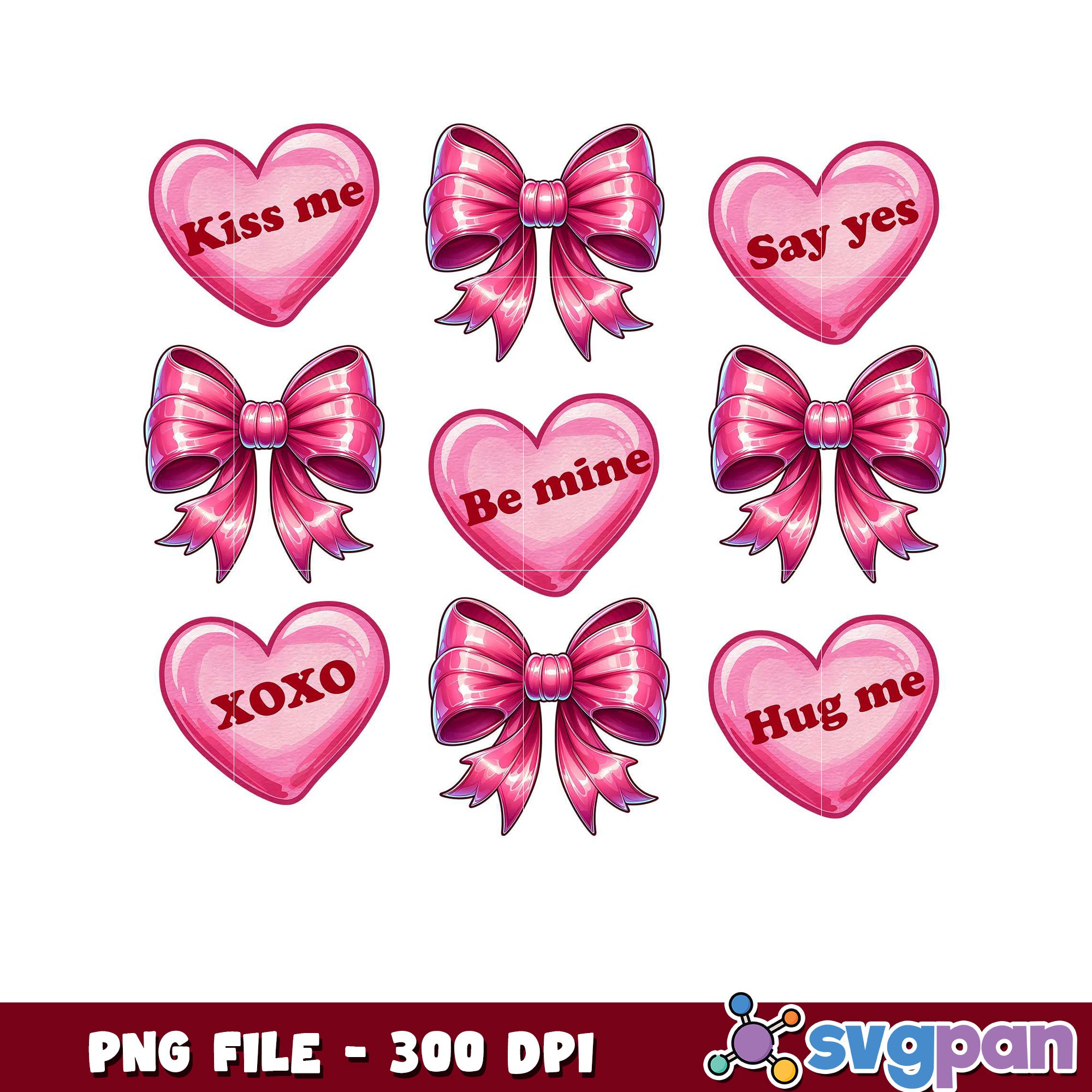 Pink Heart and Bow PNG Design for Crafts, Cute Graphics – svgpan