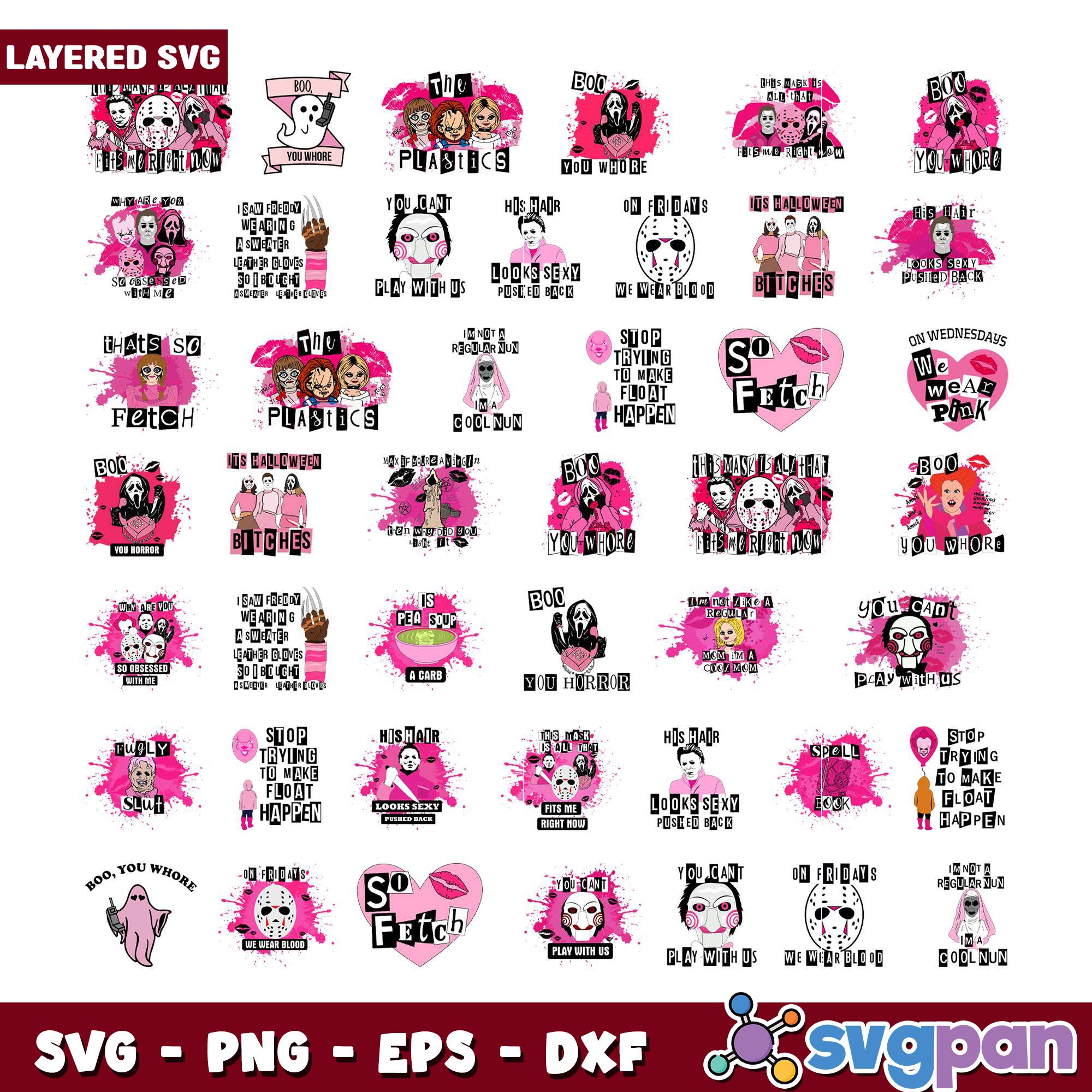 Pink Horror Movie SVG Bundle – svgpan