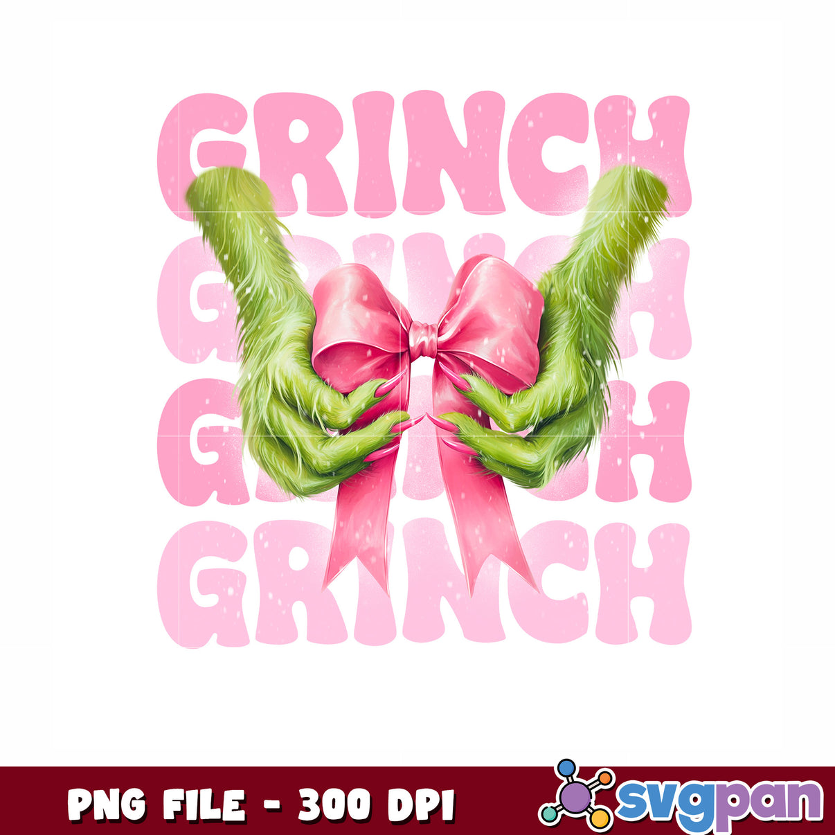 Pink grinch png, christmas tree png, pink bowtie png – svgpan