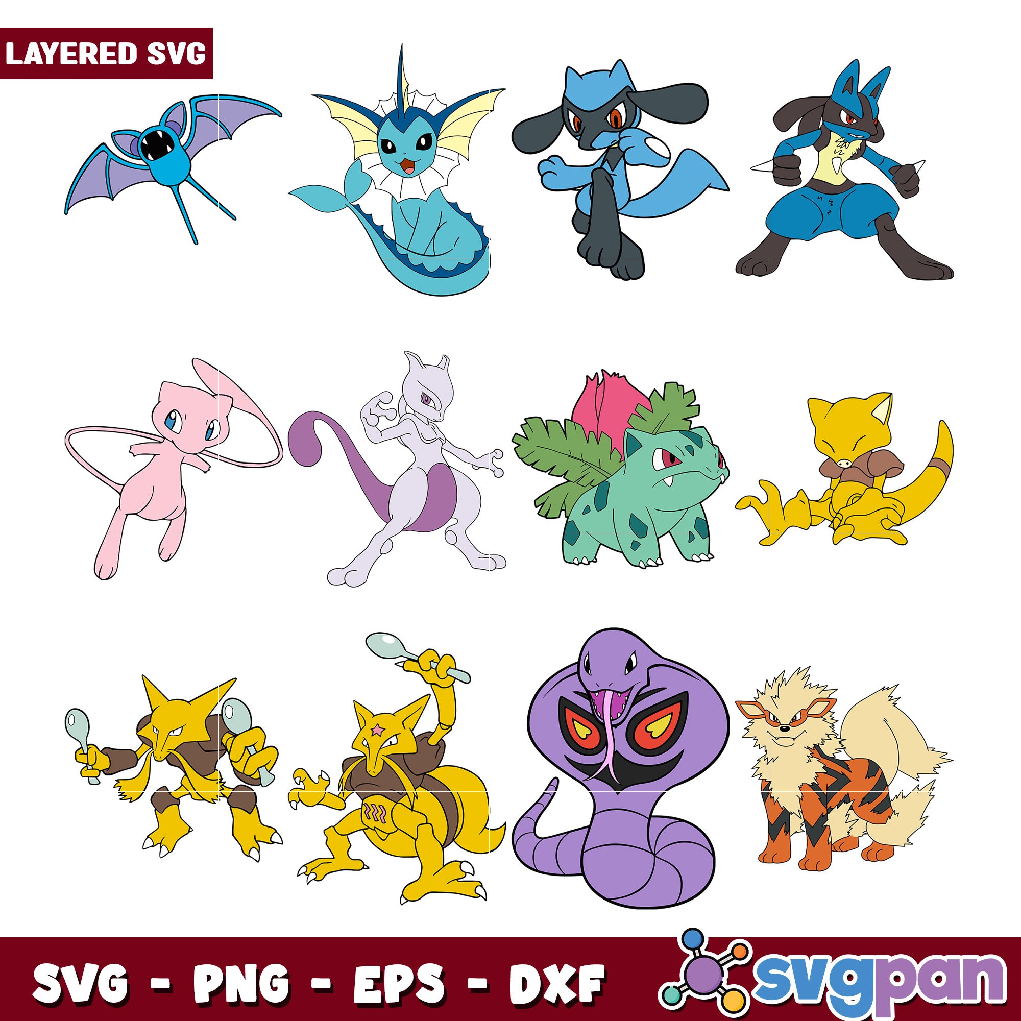 Pokemon SVG Bundle 10 Layered Designs – svgpan