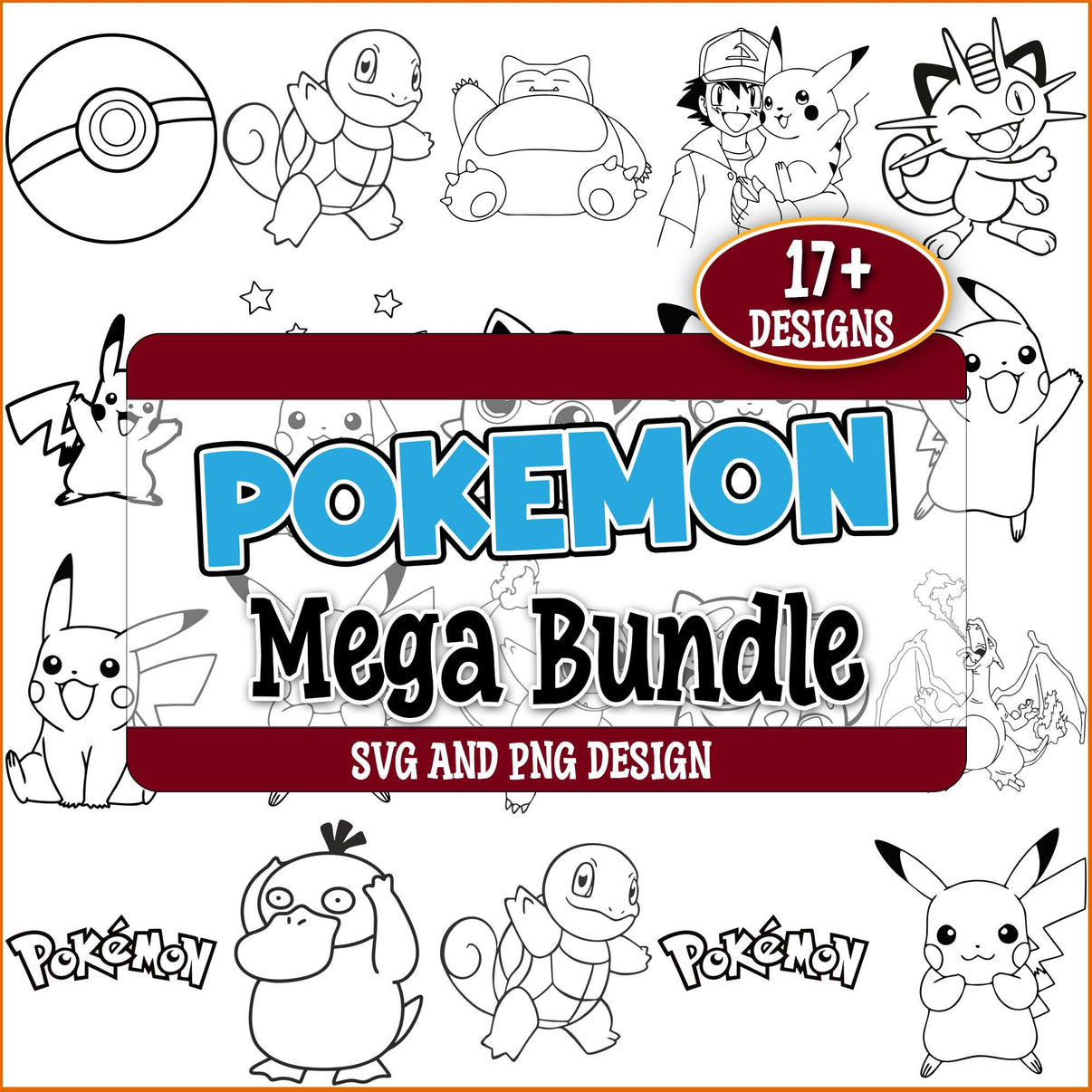 Pokemon sketch svg bundle, pokemon tcg svg, pokemon games svg – svgpan