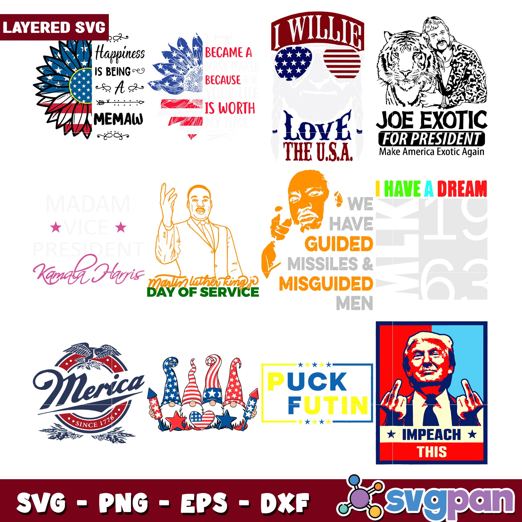 Political Themed SVG Bundle for Craft Projects – svgpan