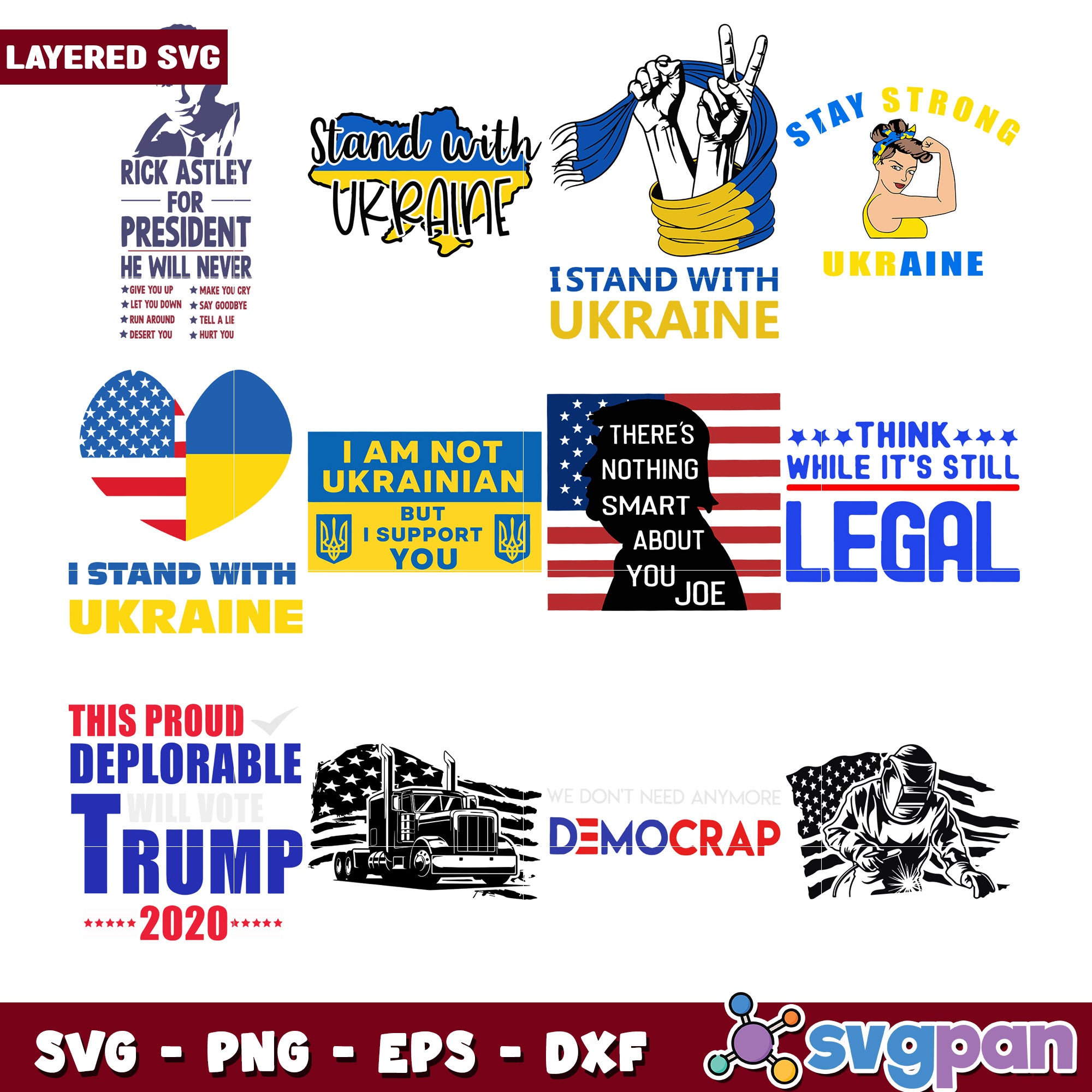 Political and Supportive SVG Bundle for Crafts – svgpan