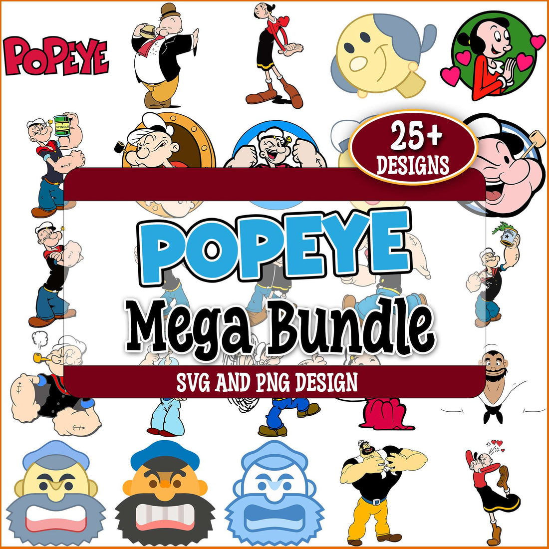 Popeyes design svg bundle, popeyes svg, popeye the sailor man svg – svgpan