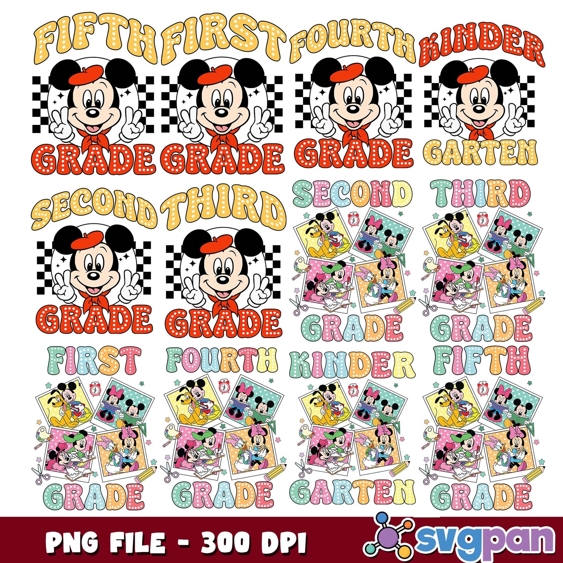 Primary school grades disney png bundle, walt disney png, grade school ...