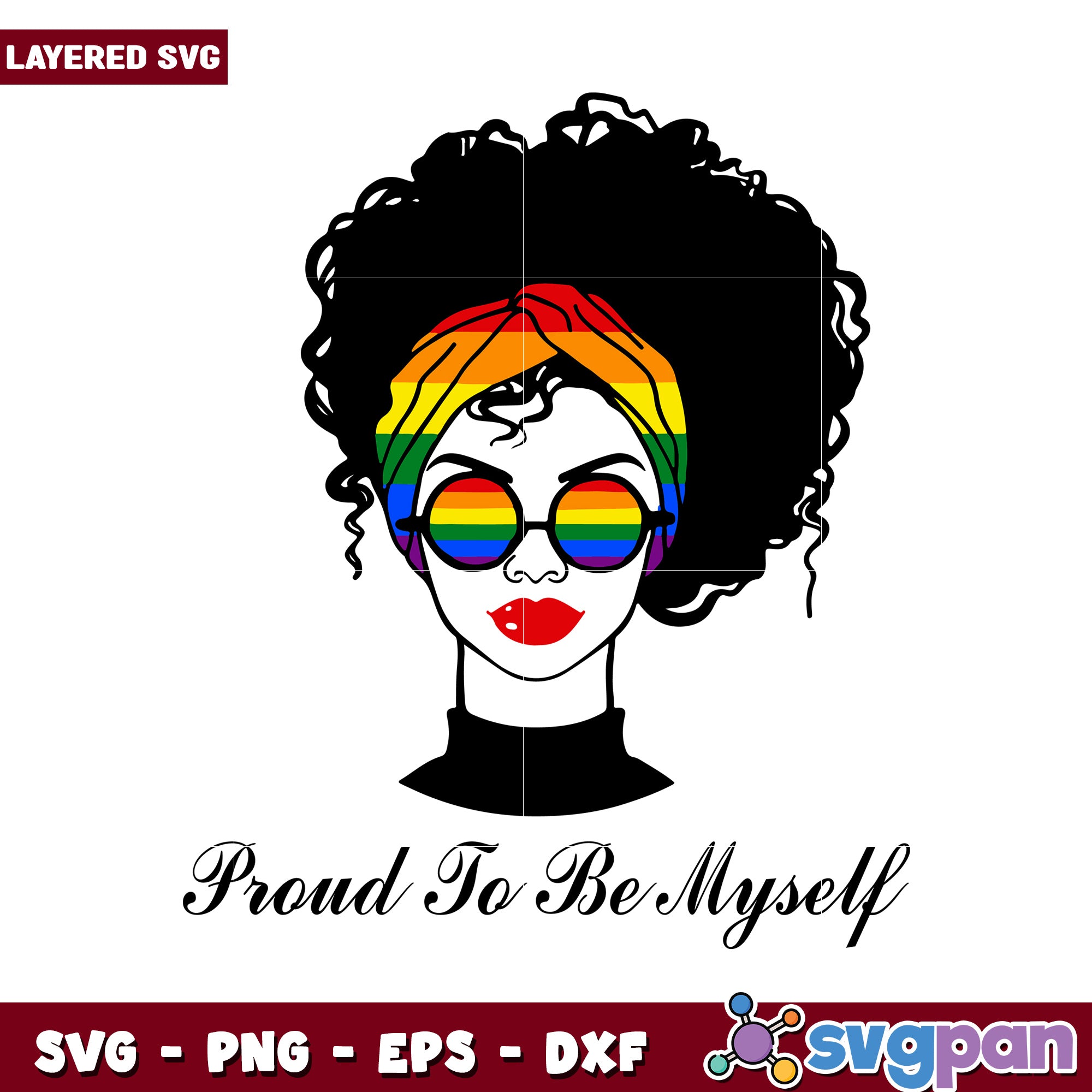 Proud To Be Myself Rainbow Hair SVG, Unique Design for Crafters – svgpan