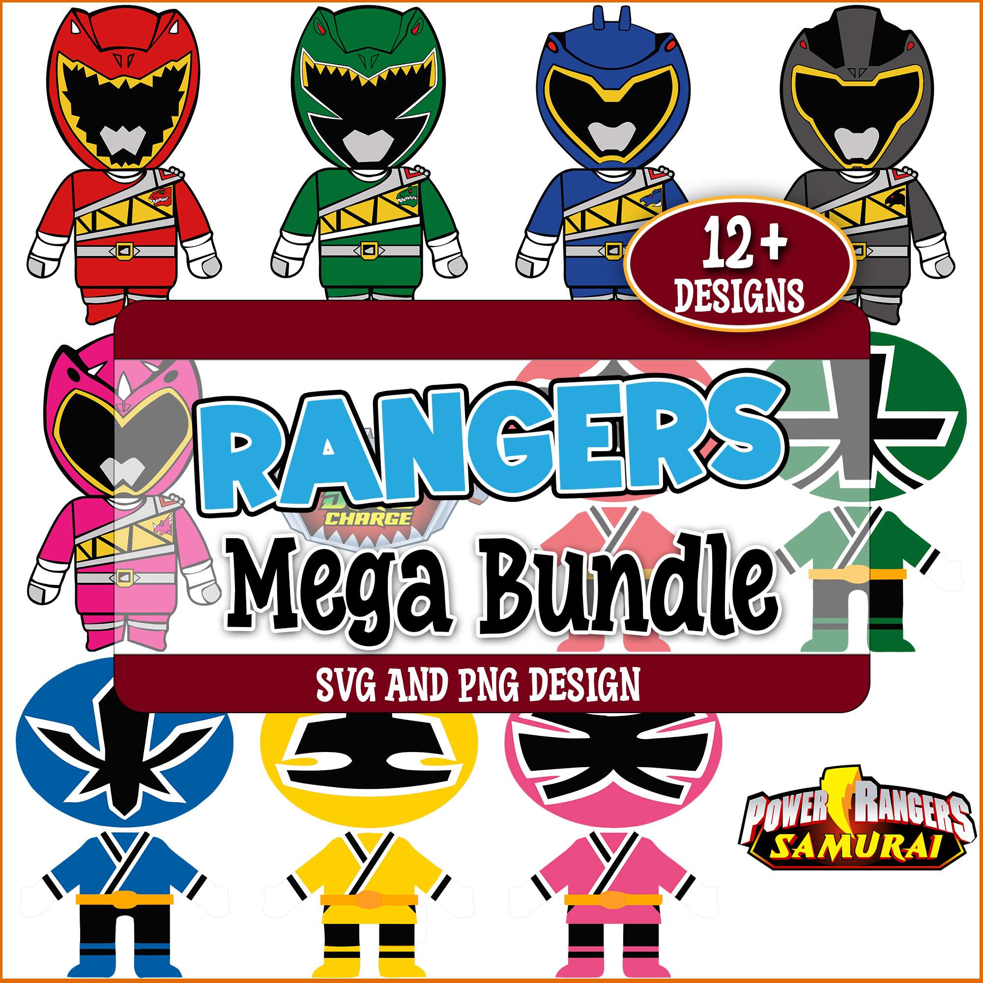 Rangers dino samurai svg bundle, power ranger toys svg, power ranger c ...